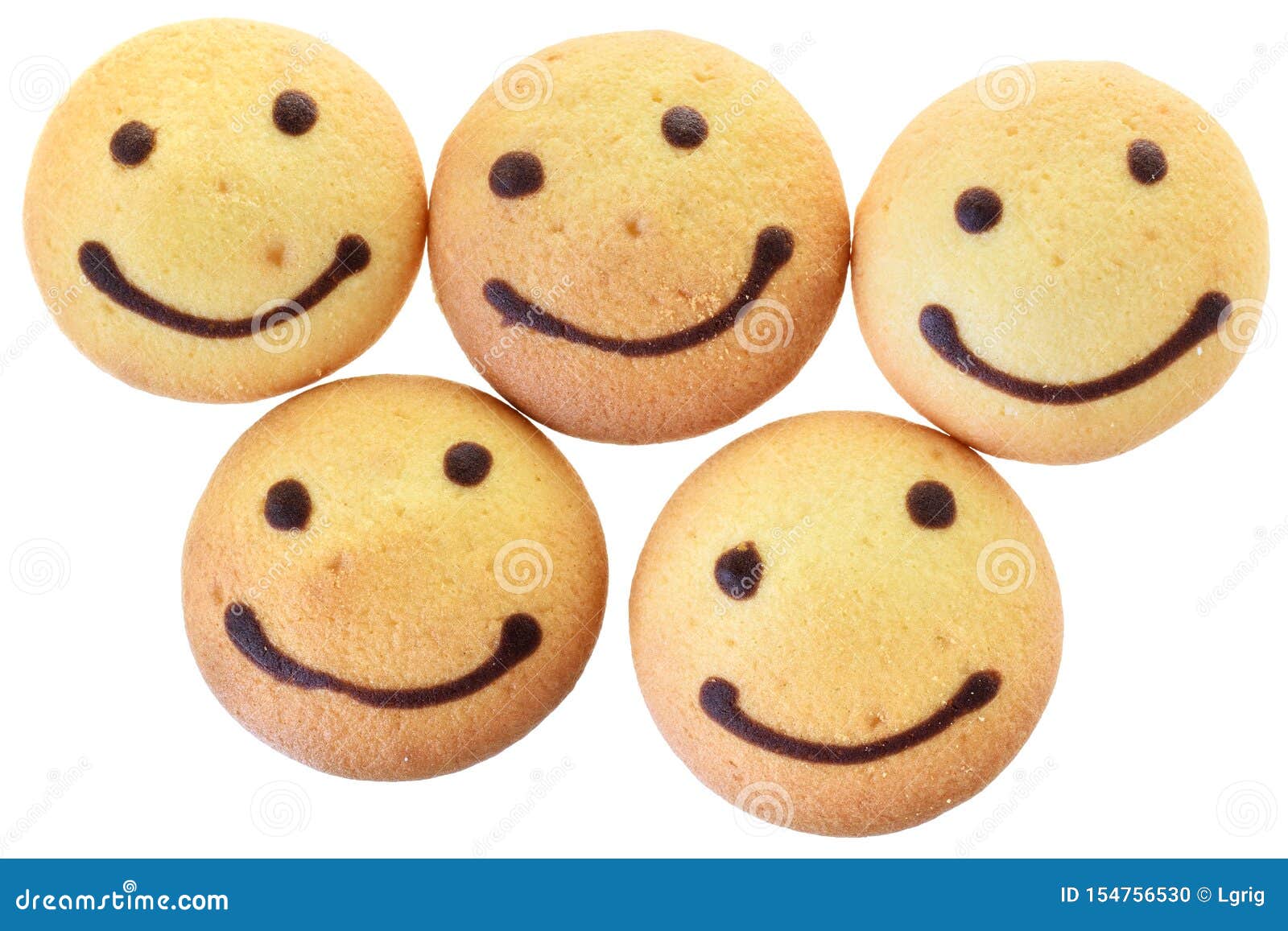 Round Biscuit with Smile Image Top View Isolated Stock Photo - Image of ...