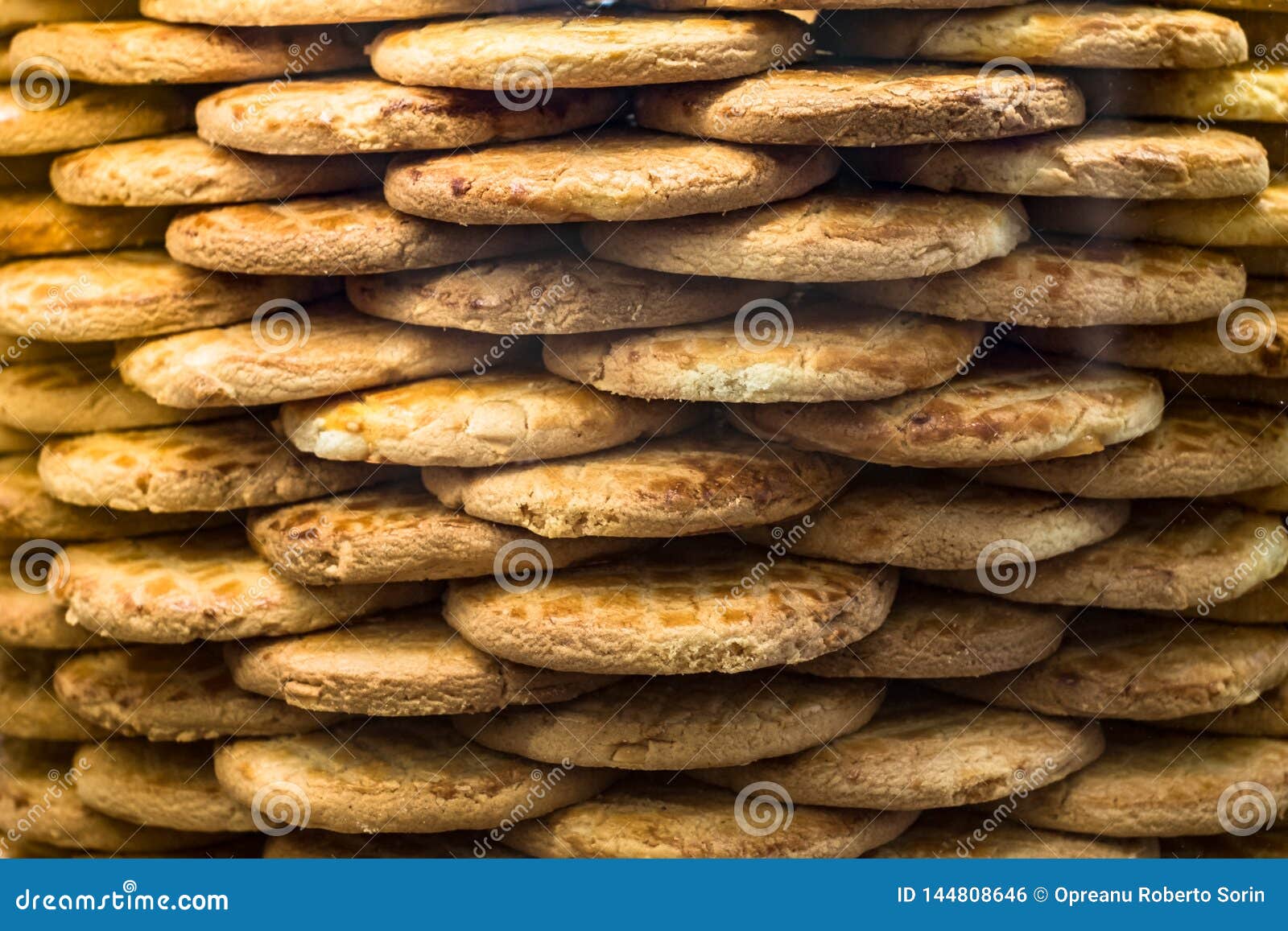 Round Biscuits Arranged in Stack Stock Photo - Image of closeup, eating ...