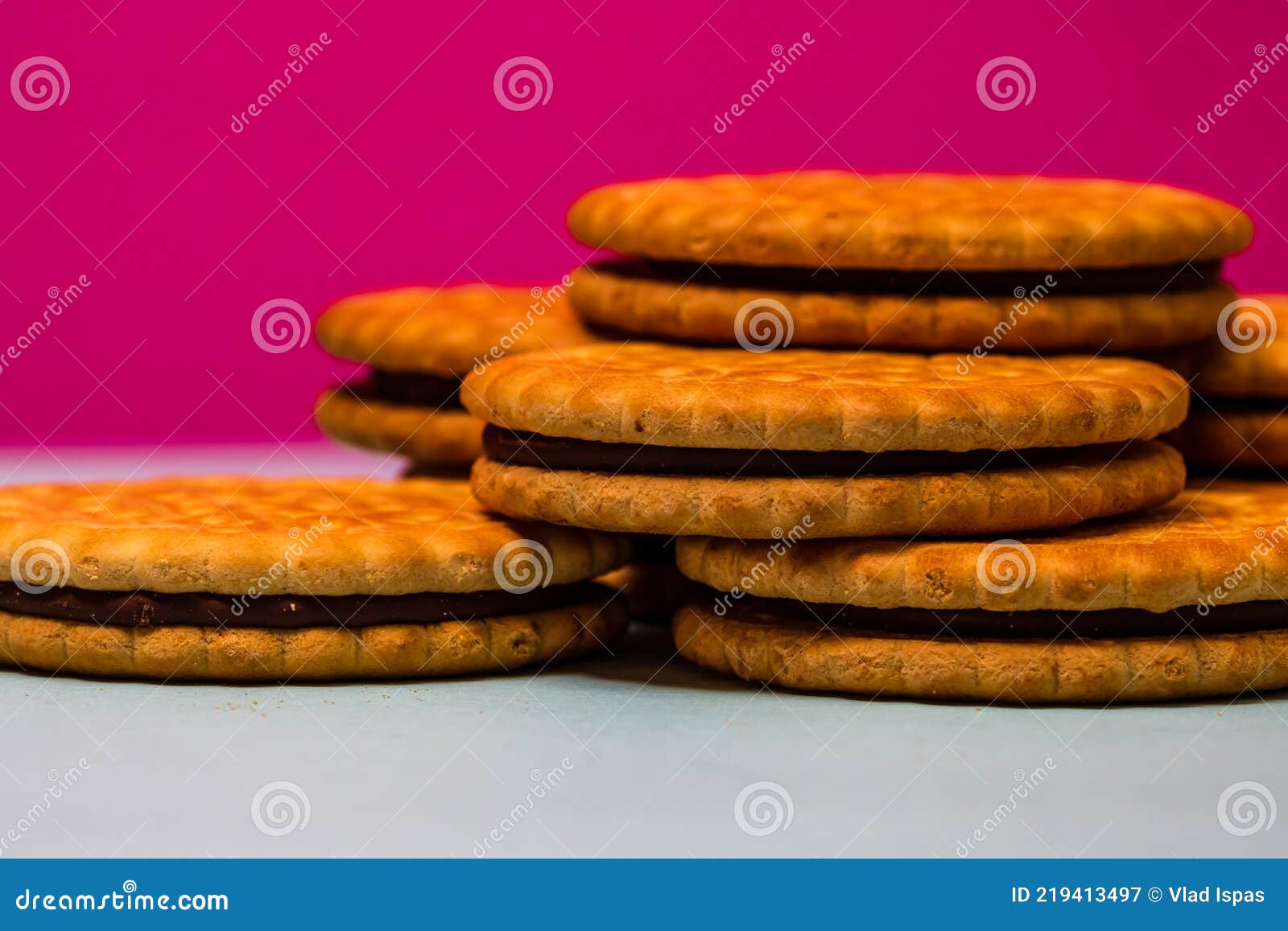 Round Biscuits with Chocolate Cream, Sandwich Biscuits with Chocolate ...