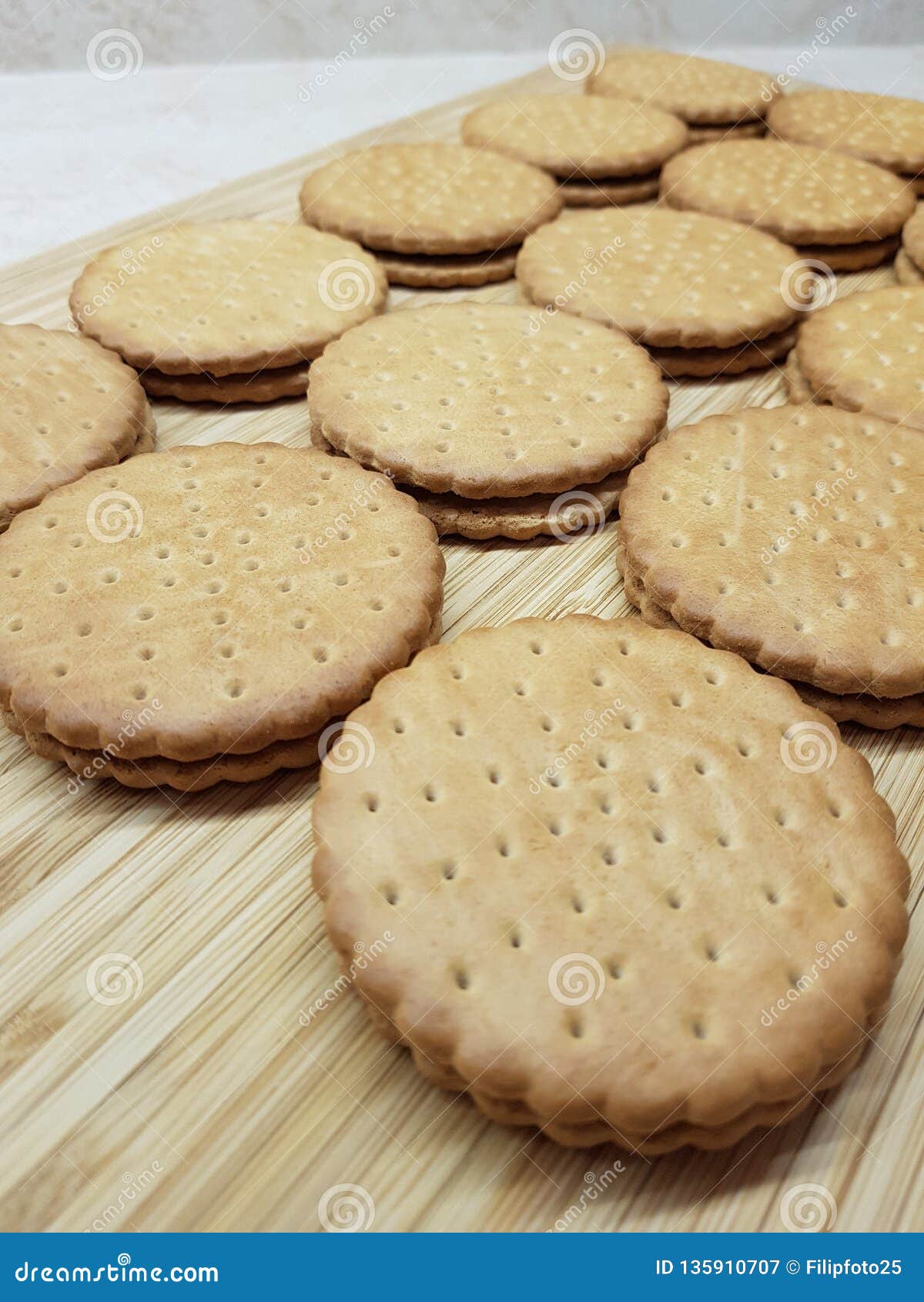 Two biscuits cocoa stock image. Image of appetizing - 135910707