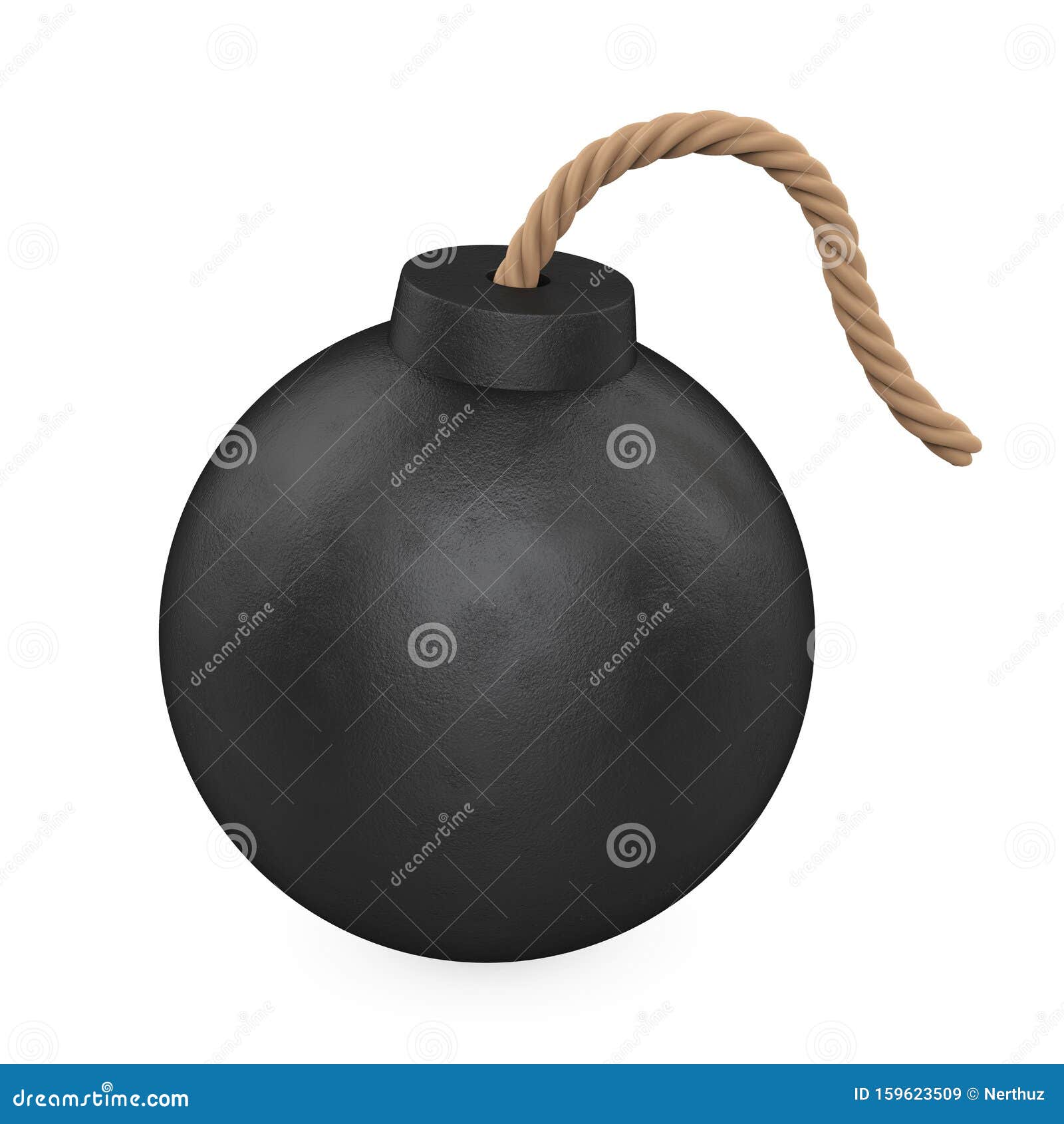 Round Black Bomb Isolated stock illustration. Illustration of fire ...