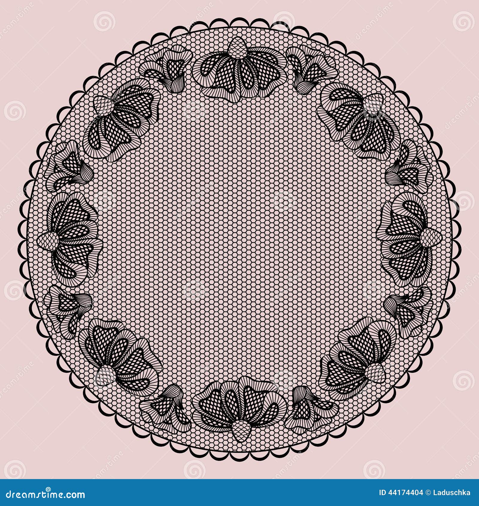 Round black lacy frame stock vector. Illustration of decoration - 44174404