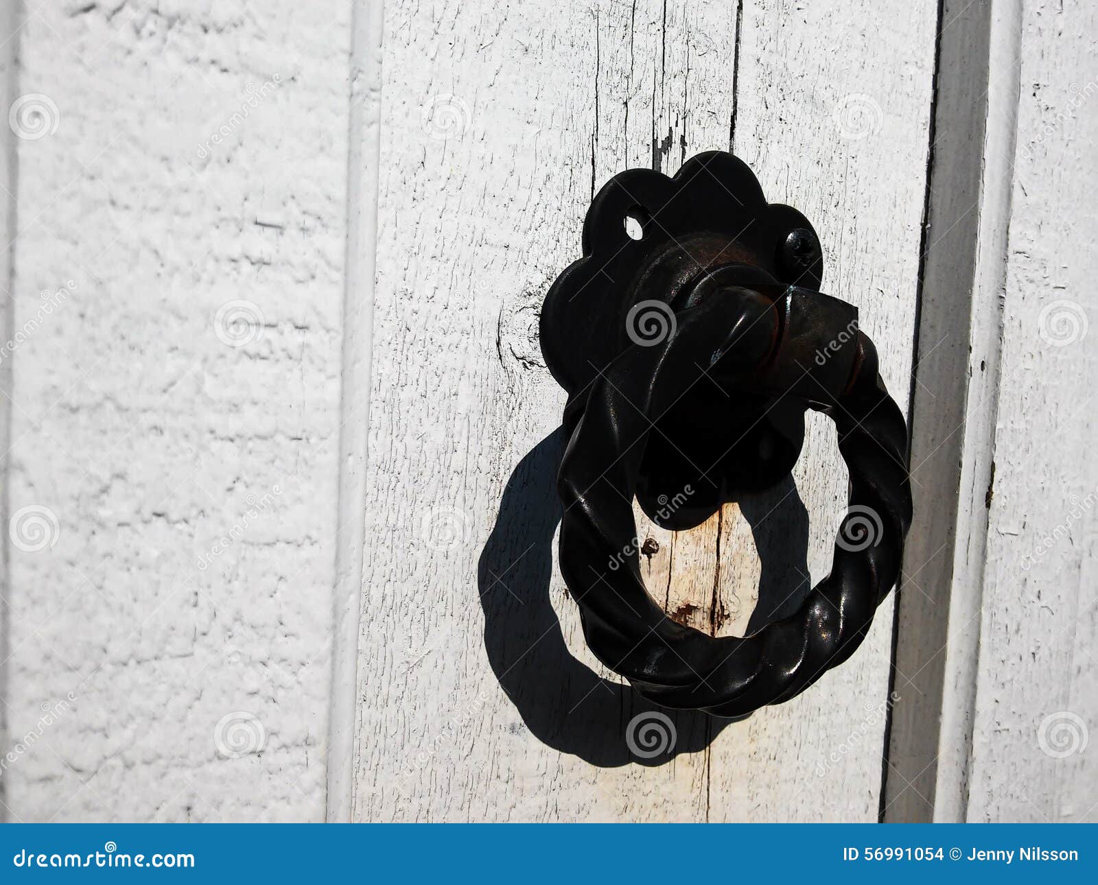 Round Black Metal Gate Handle Stock Photo - Image of open, closed: 56991054