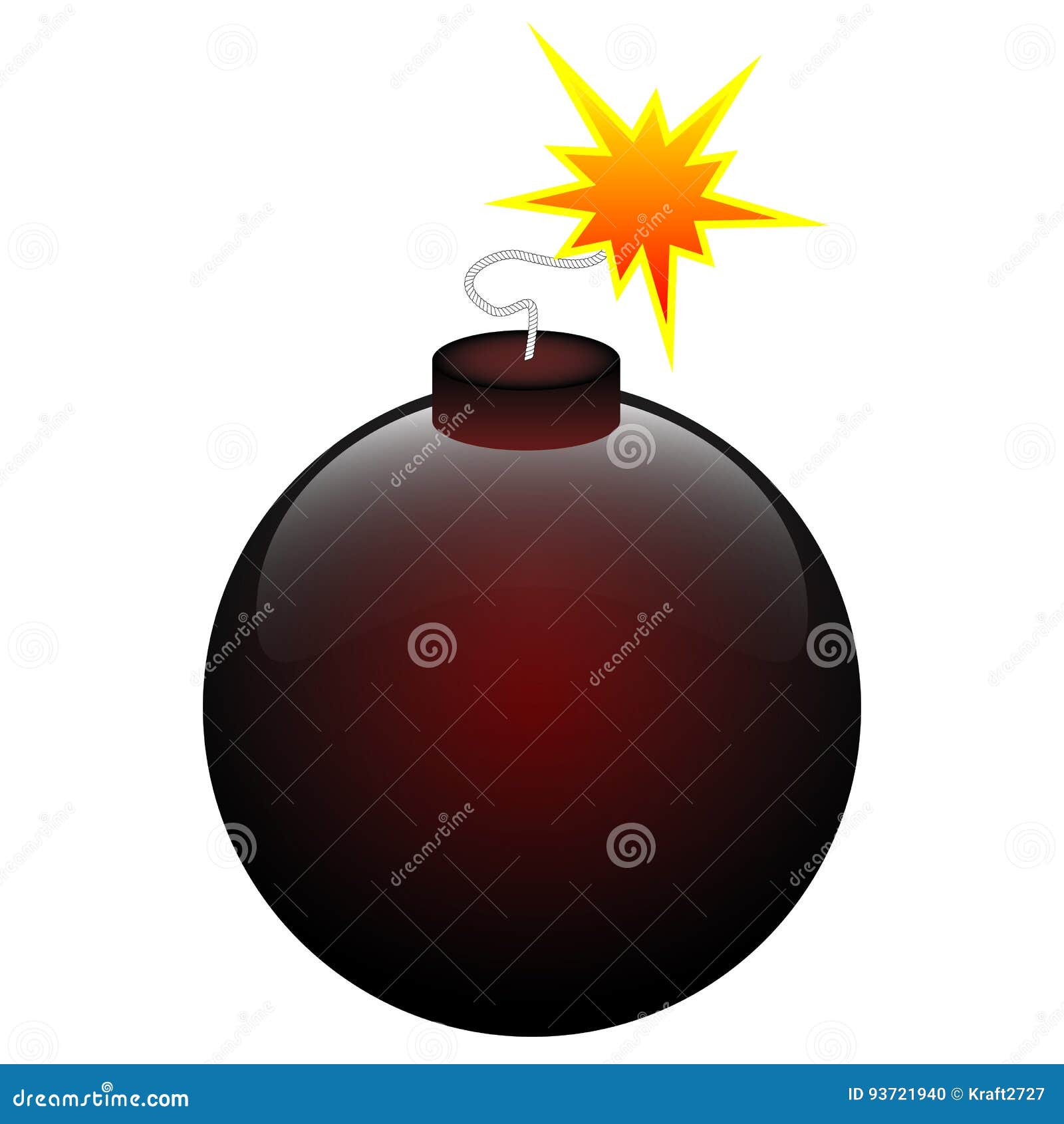 Round black and red bomb stock vector. Illustration of flame - 93721940