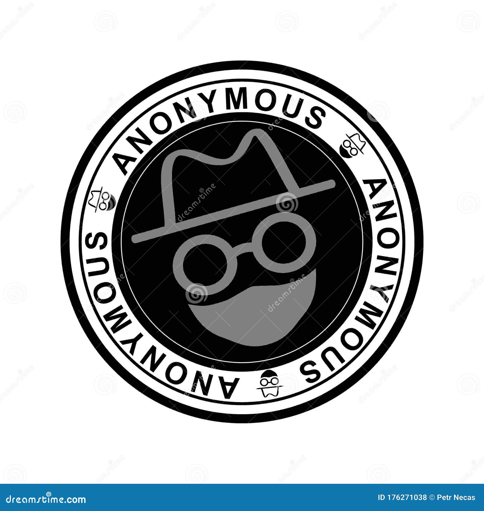 Round Black Rubber Stamp with the Word Anonymous Stock Vector ...