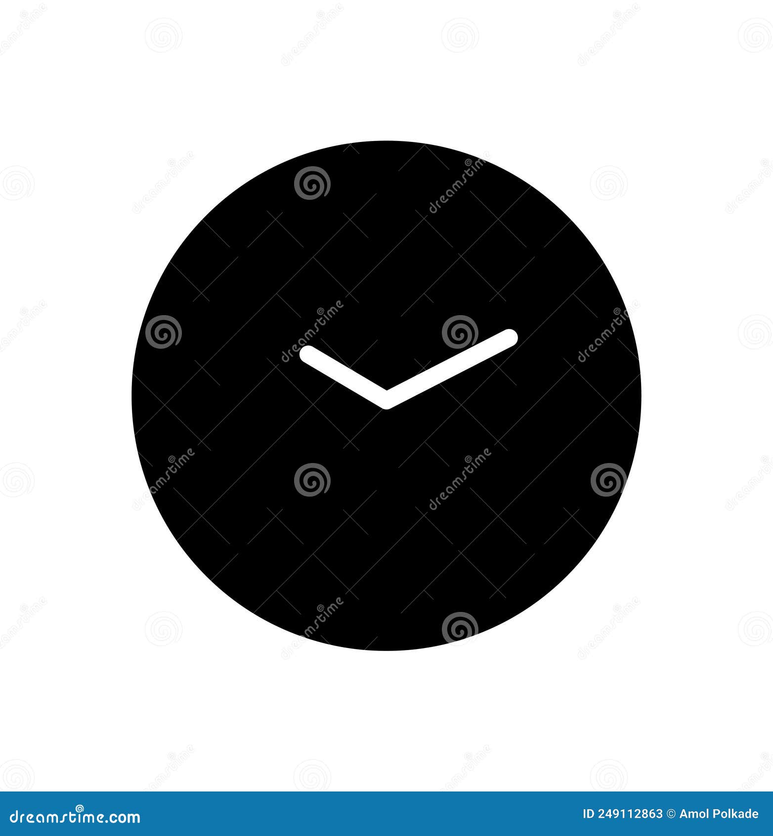 Round Black Wall Clock Icon. Black Round Clock Symbol Stock Vector ...