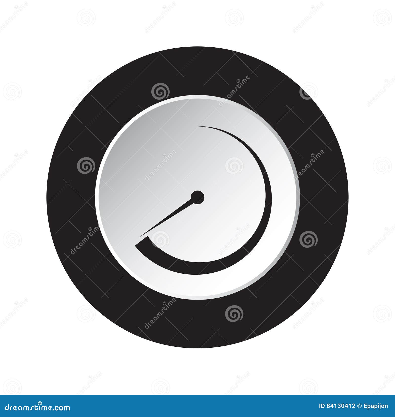 Round Black and White Button - Dial Symbol Icon Stock Vector ...