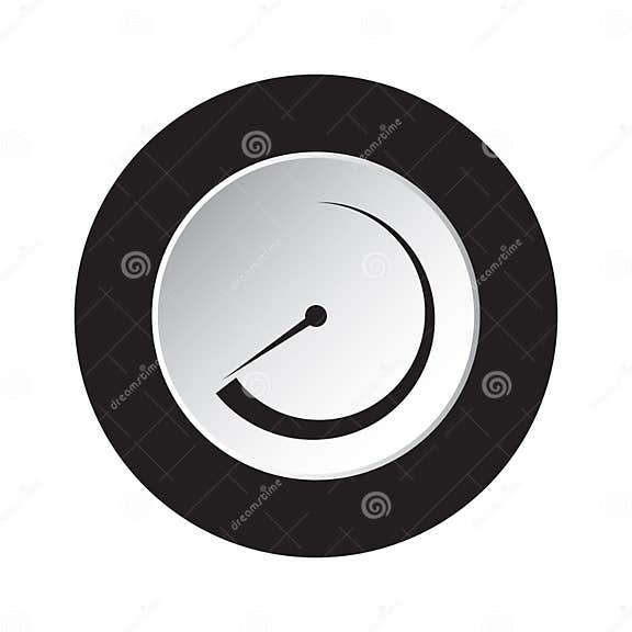Round Black and White Button - Dial Symbol Icon Stock Vector ...