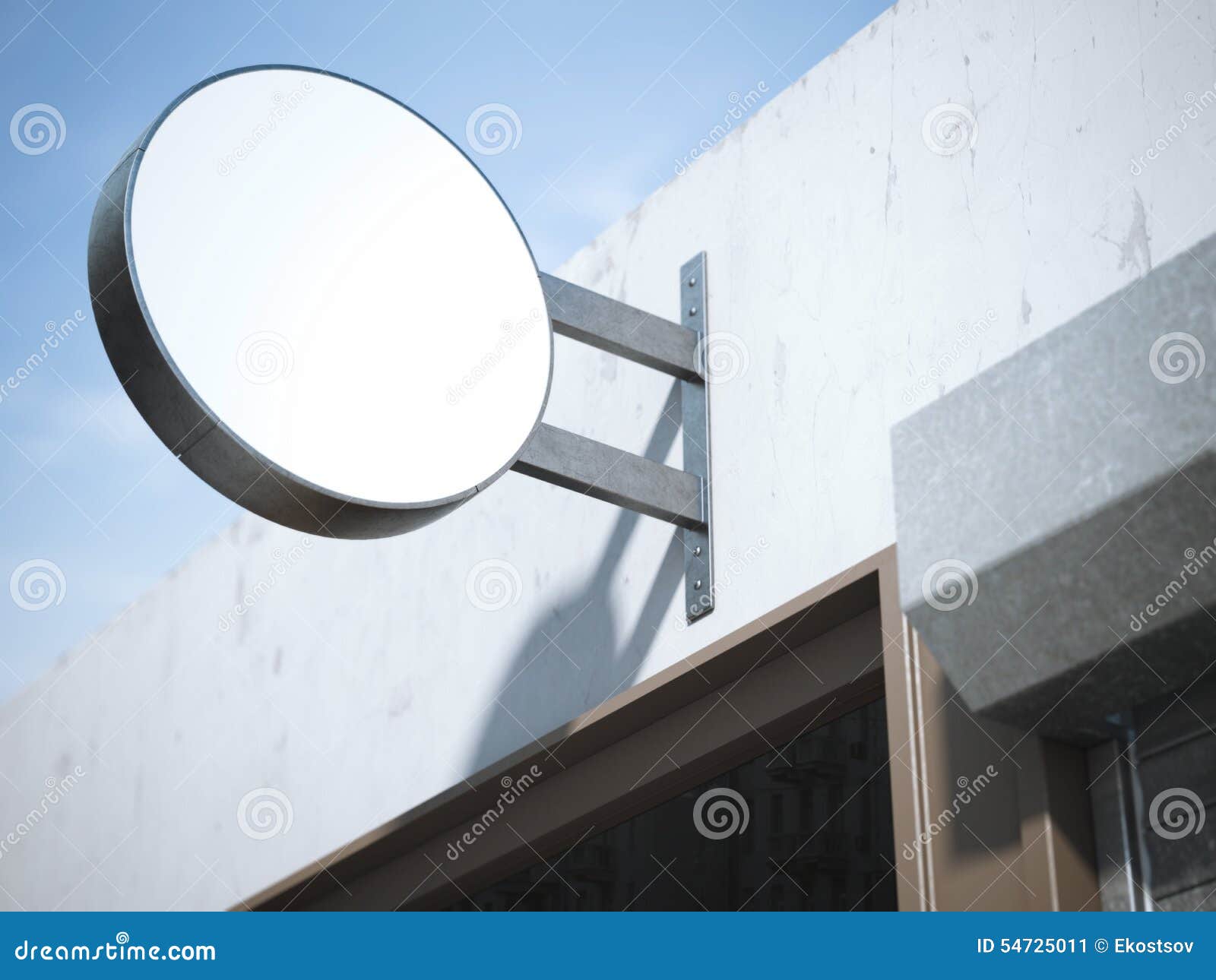 Round Blank Signboard. 3d Rendering Stock Image - Image of mock ...