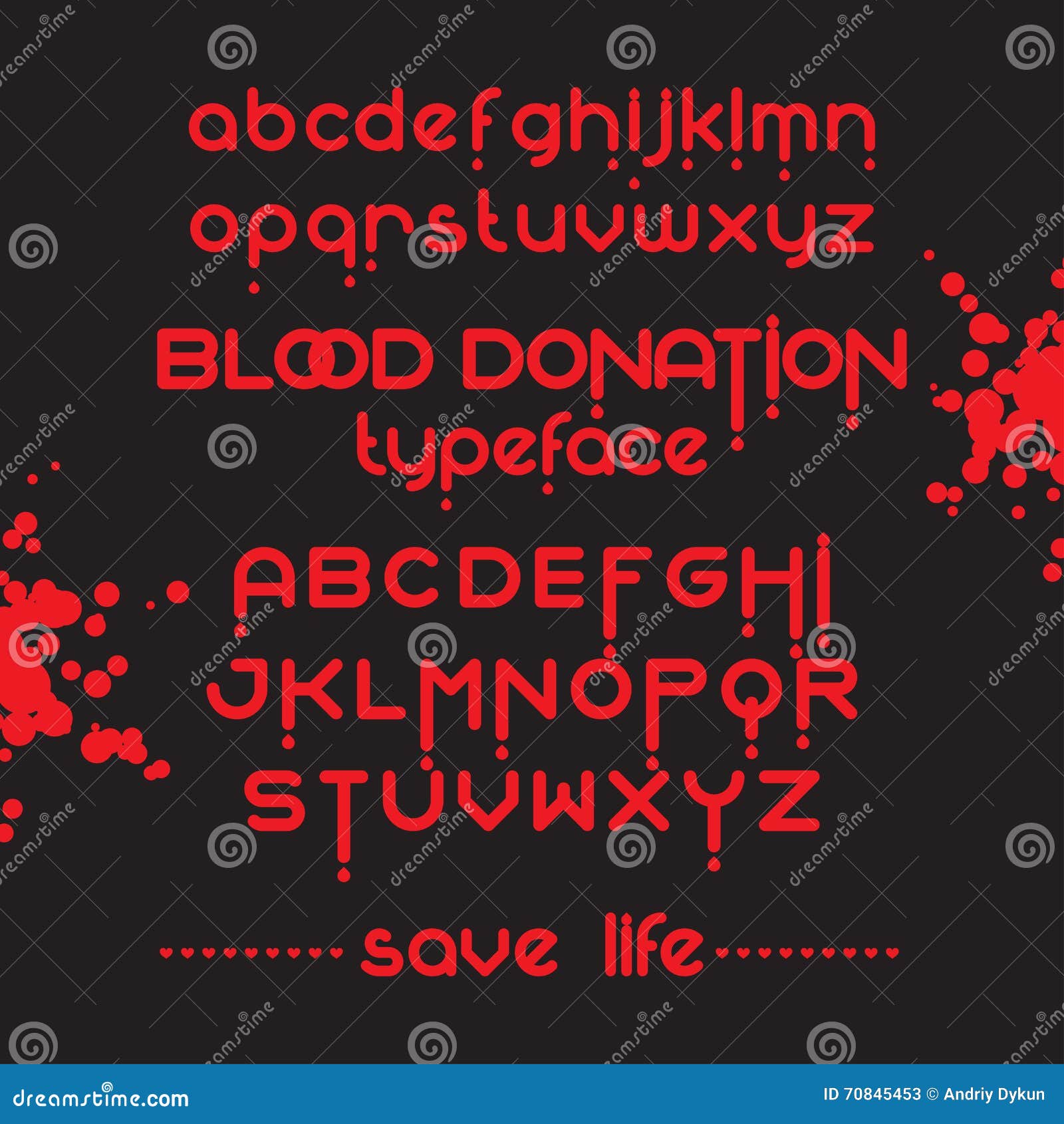 Round Blood Font set stock vector. Illustration of clinic - 70845453