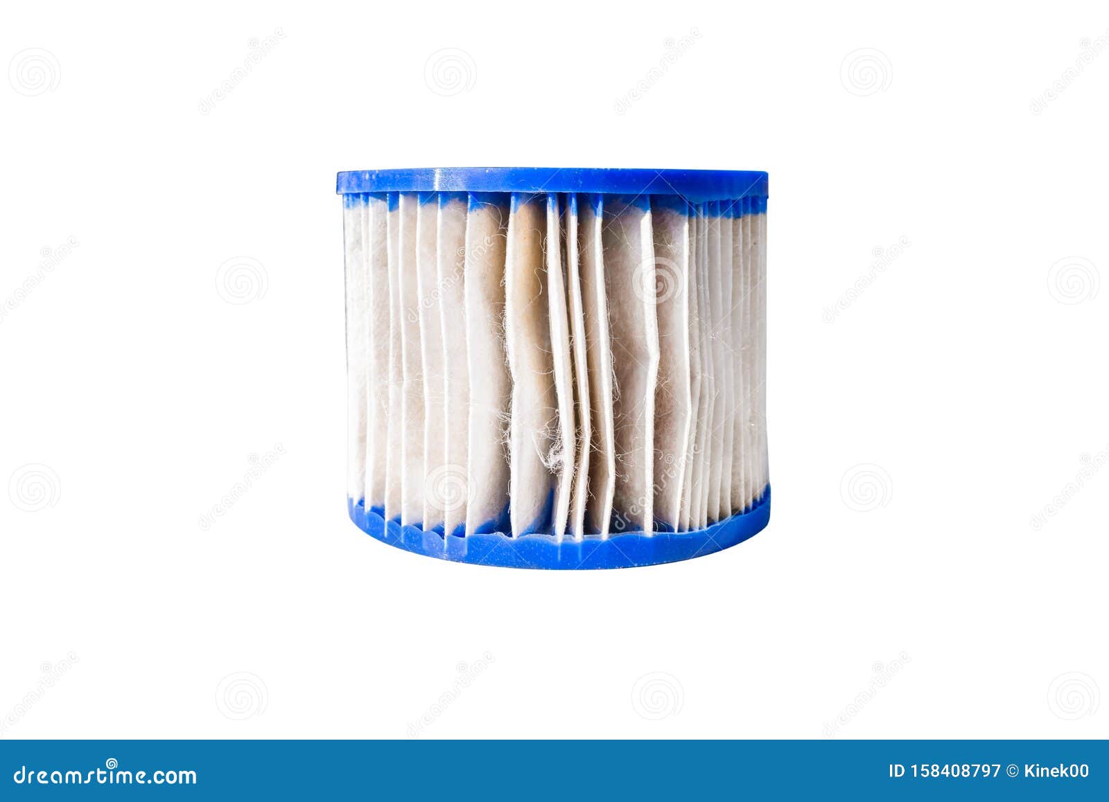 Round Blue Air Filter for the Car, Isolated on a White Background with ...