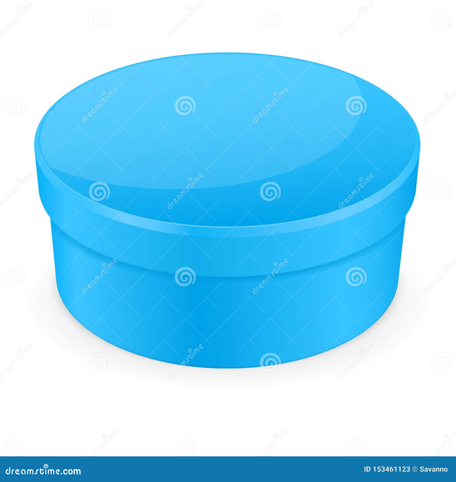Round blue box stock vector. Illustration of gift, clean - 153461123