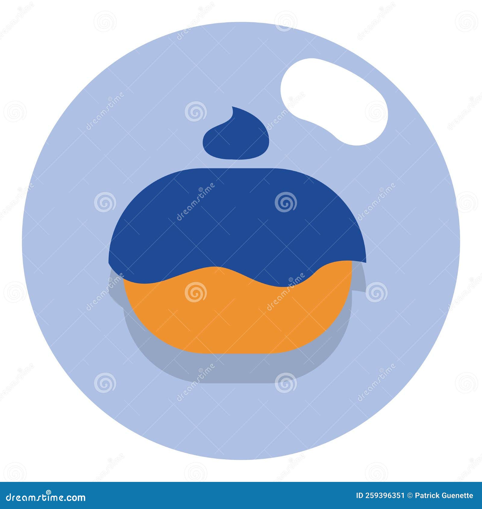 Round blue cake, icon stock vector. Illustration of cream - 259396351