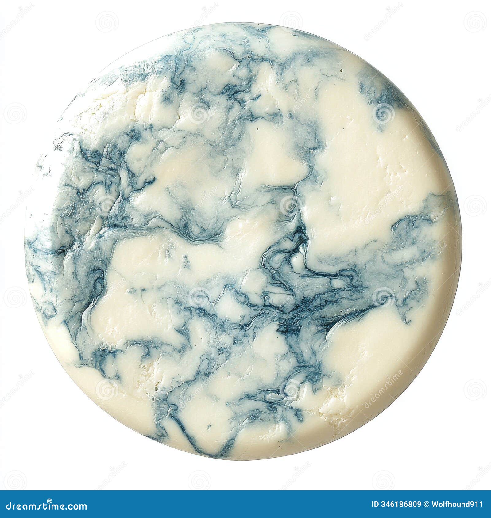 A Round of Blue Cheese with a Distinct Marbled Pattern of Mold ...