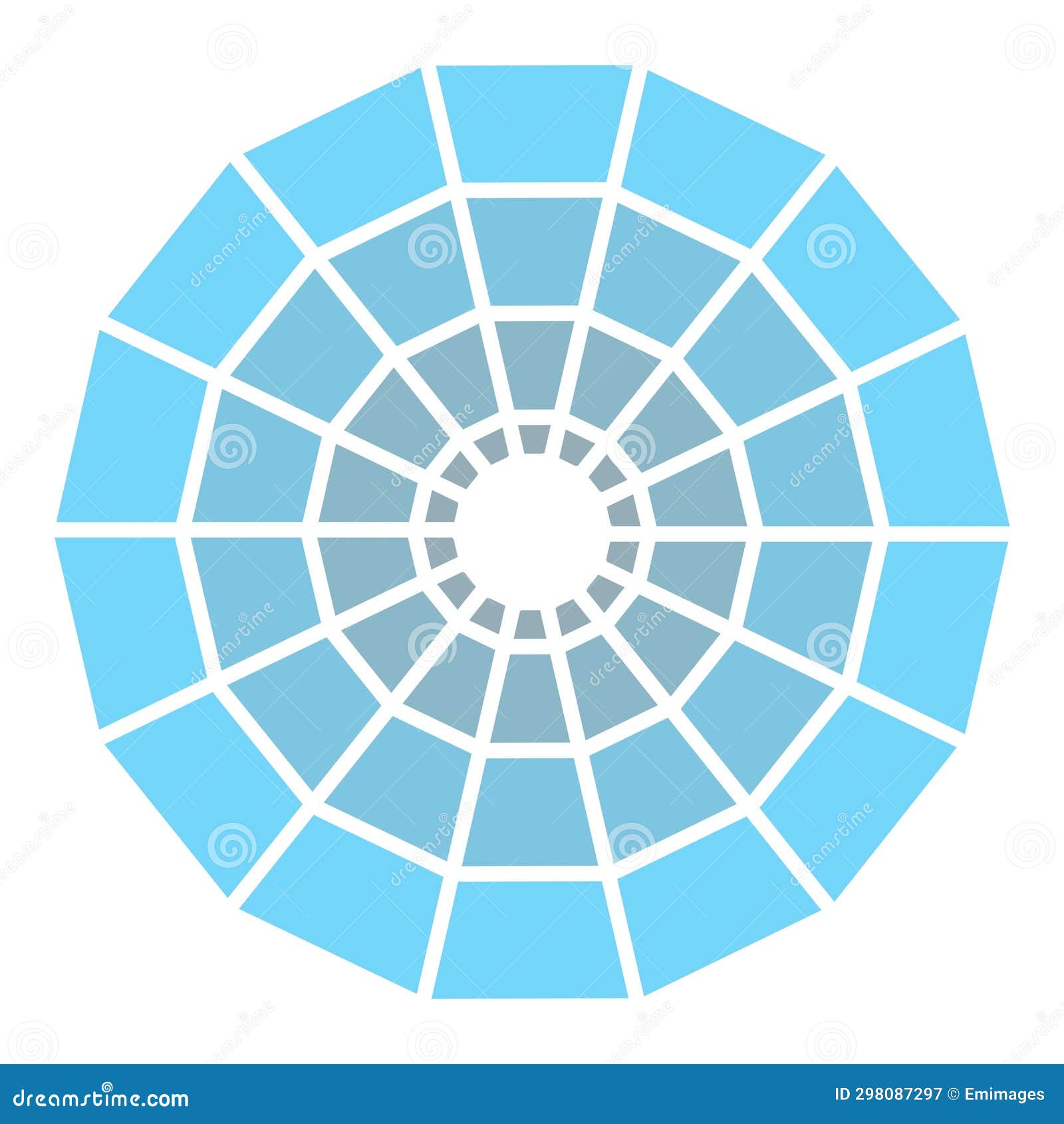 Round Blue Geometric Design on White Background Stock Illustration ...