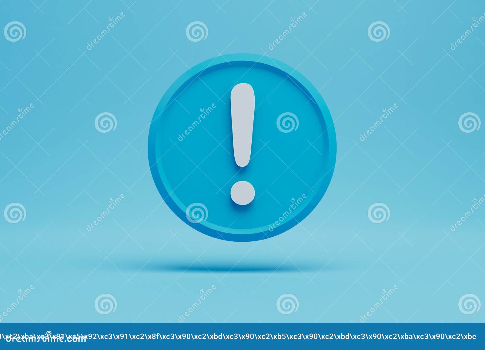 A Round Blue Icon with a White Exclamation Mark on a Blue Background ...
