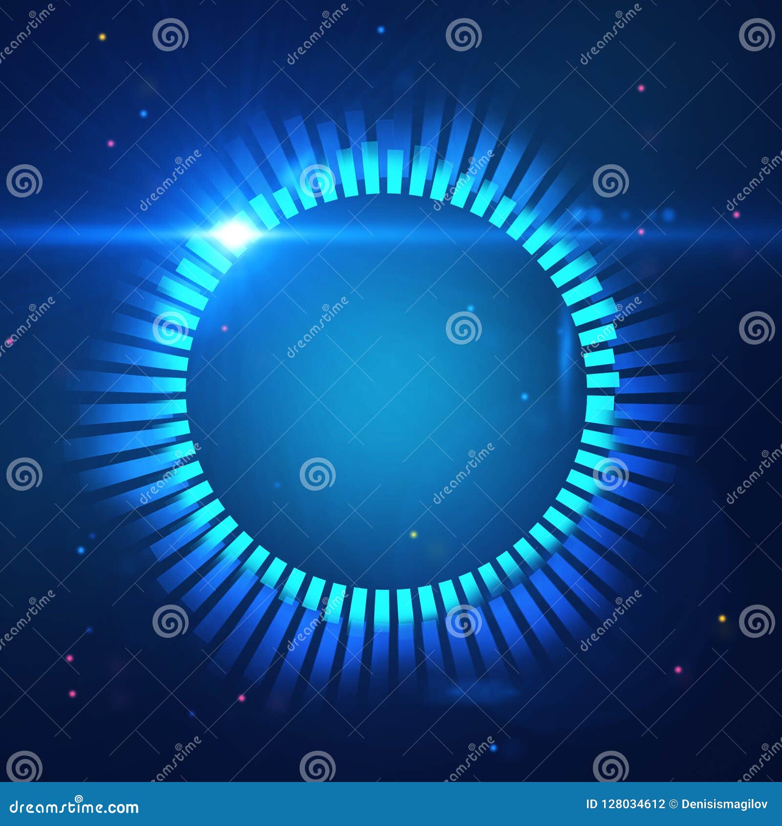 Round Blue Interface, Hud Gui, Future Hi Tech Stock Illustration ...