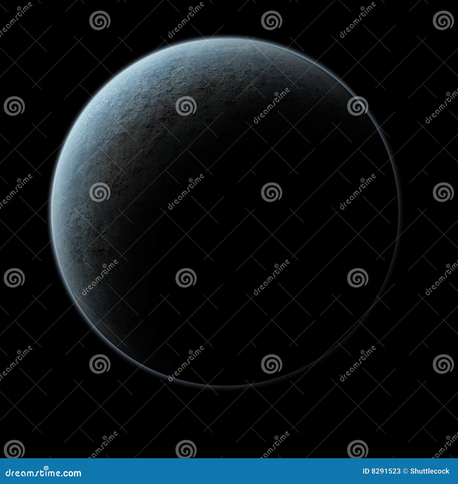 Round Blue Planet in Outer Space Stock Illustration - Illustration of ...