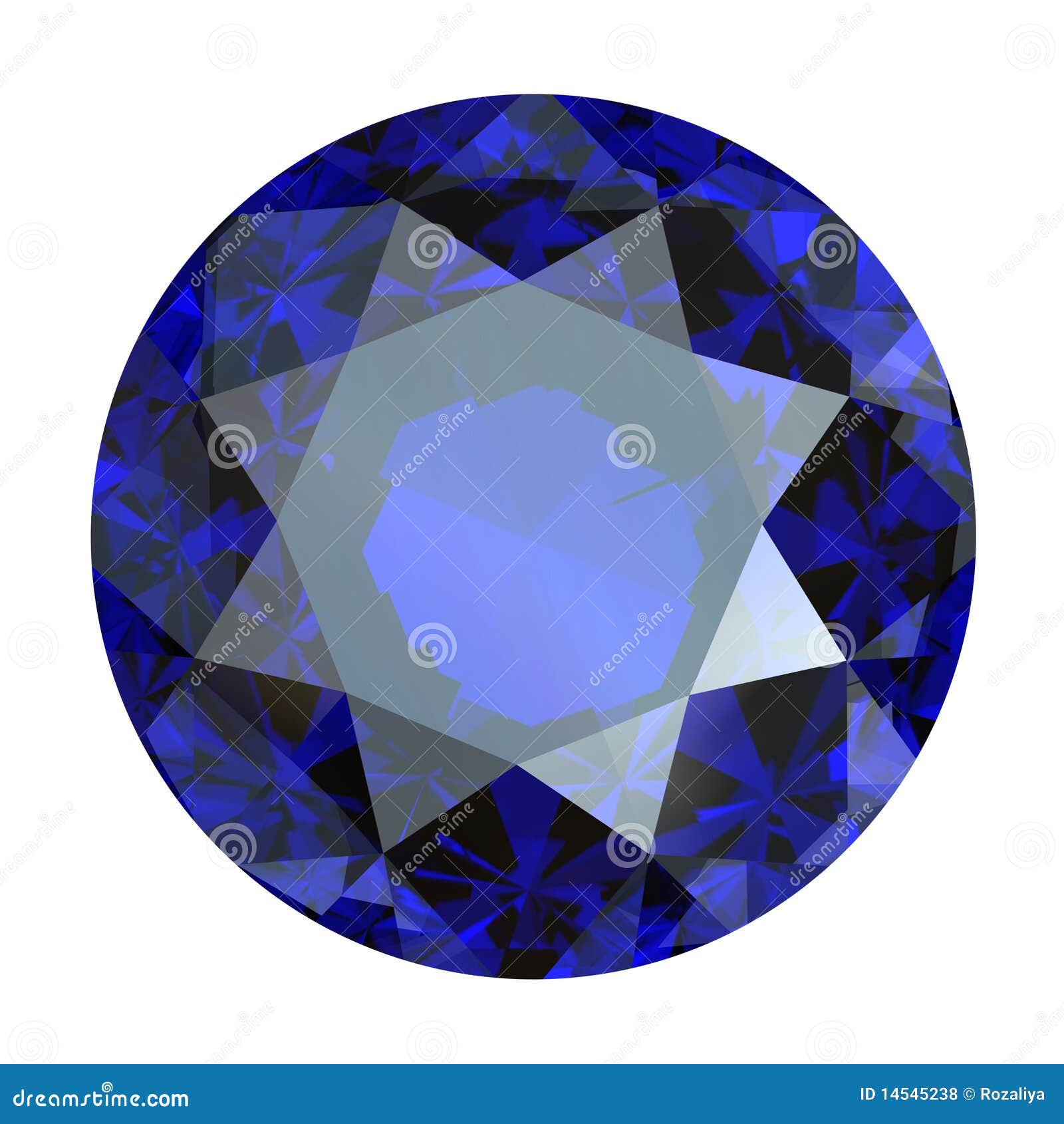 Round blue sapphire stock illustration. Illustration of jewelry - 14545238