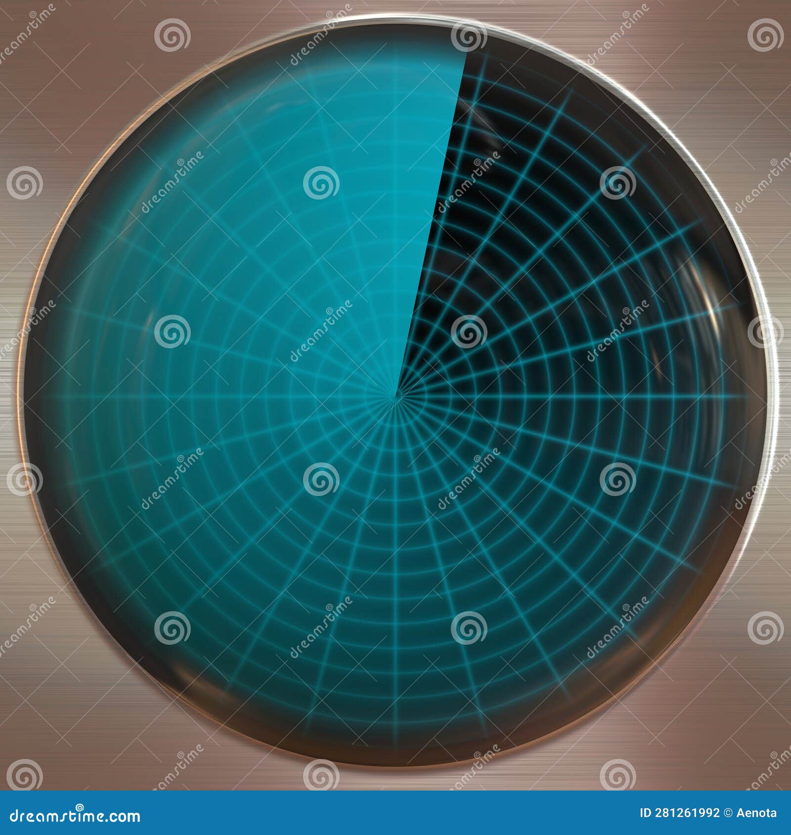 Round blue Sonar sreen stock illustration. Illustration of sonar ...