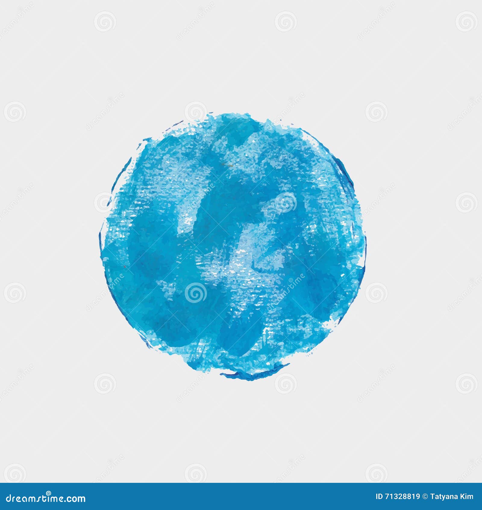 Round Blue Spot of Paint. Vector Acrylic Texture Stock Illustration ...