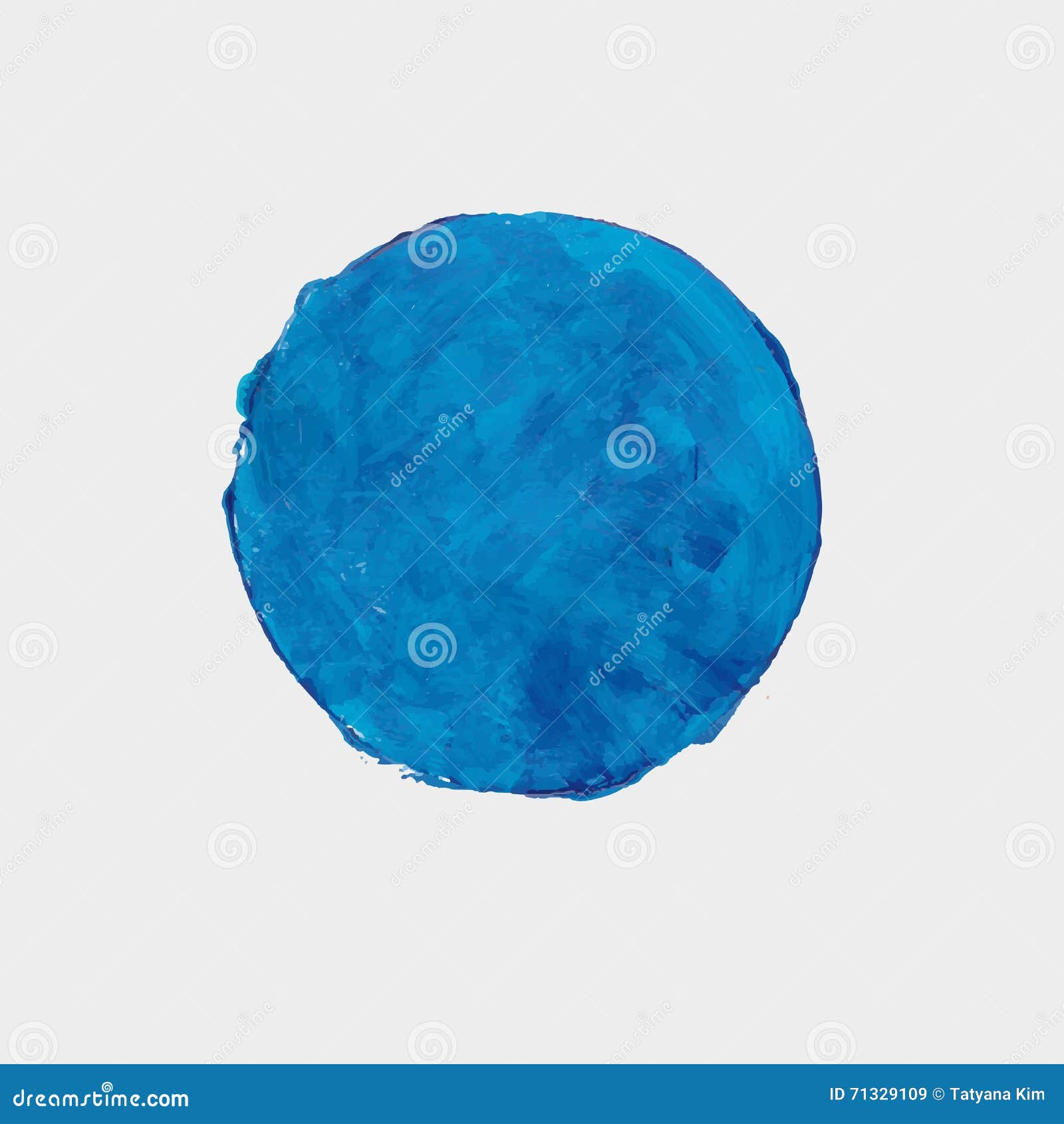 Round Blue Spot of Paint. Vector Acrylic Texture Stock Illustration ...