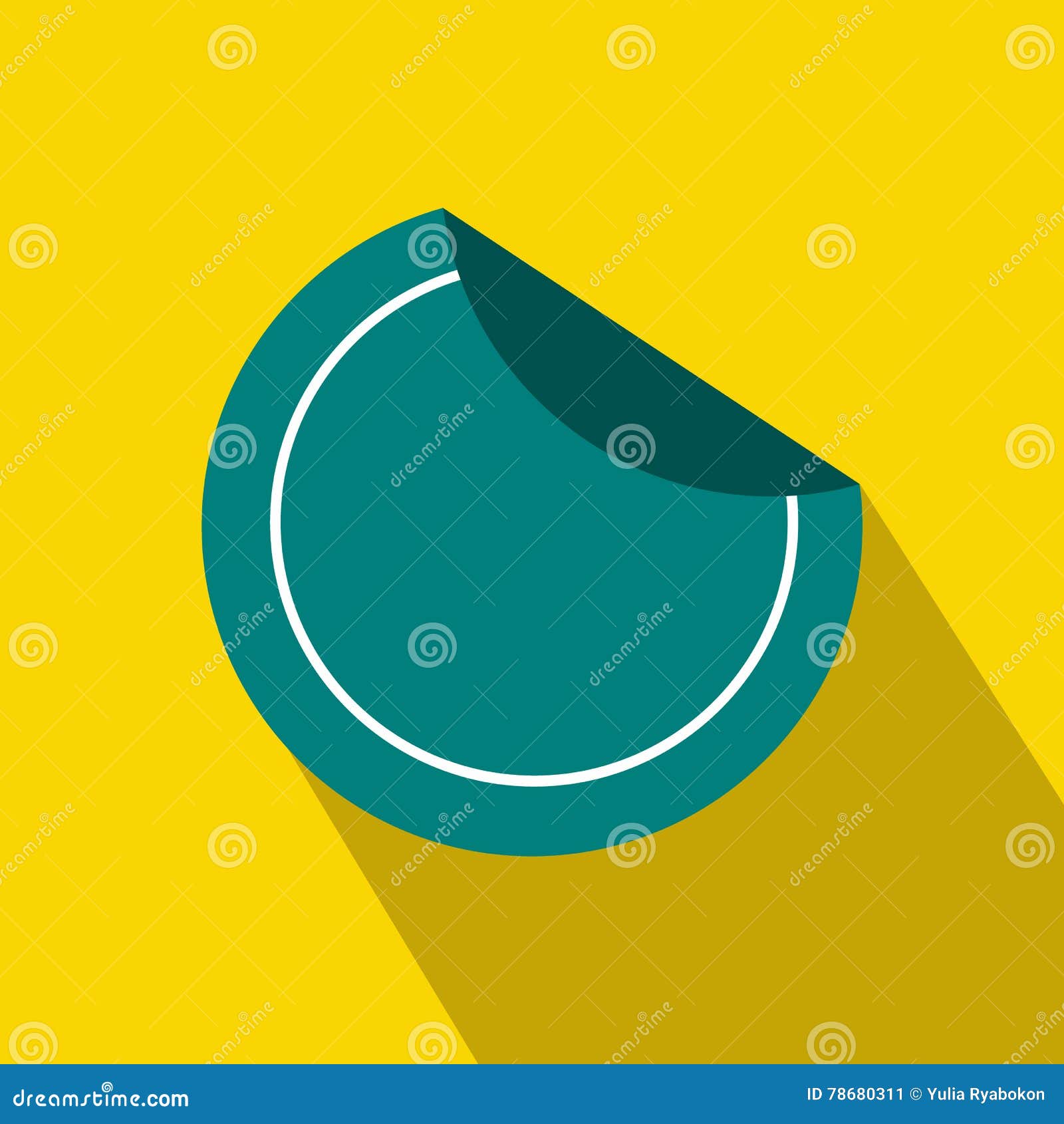 Round Blue Sticker Icon, Flat Style Stock Vector - Illustration of ...