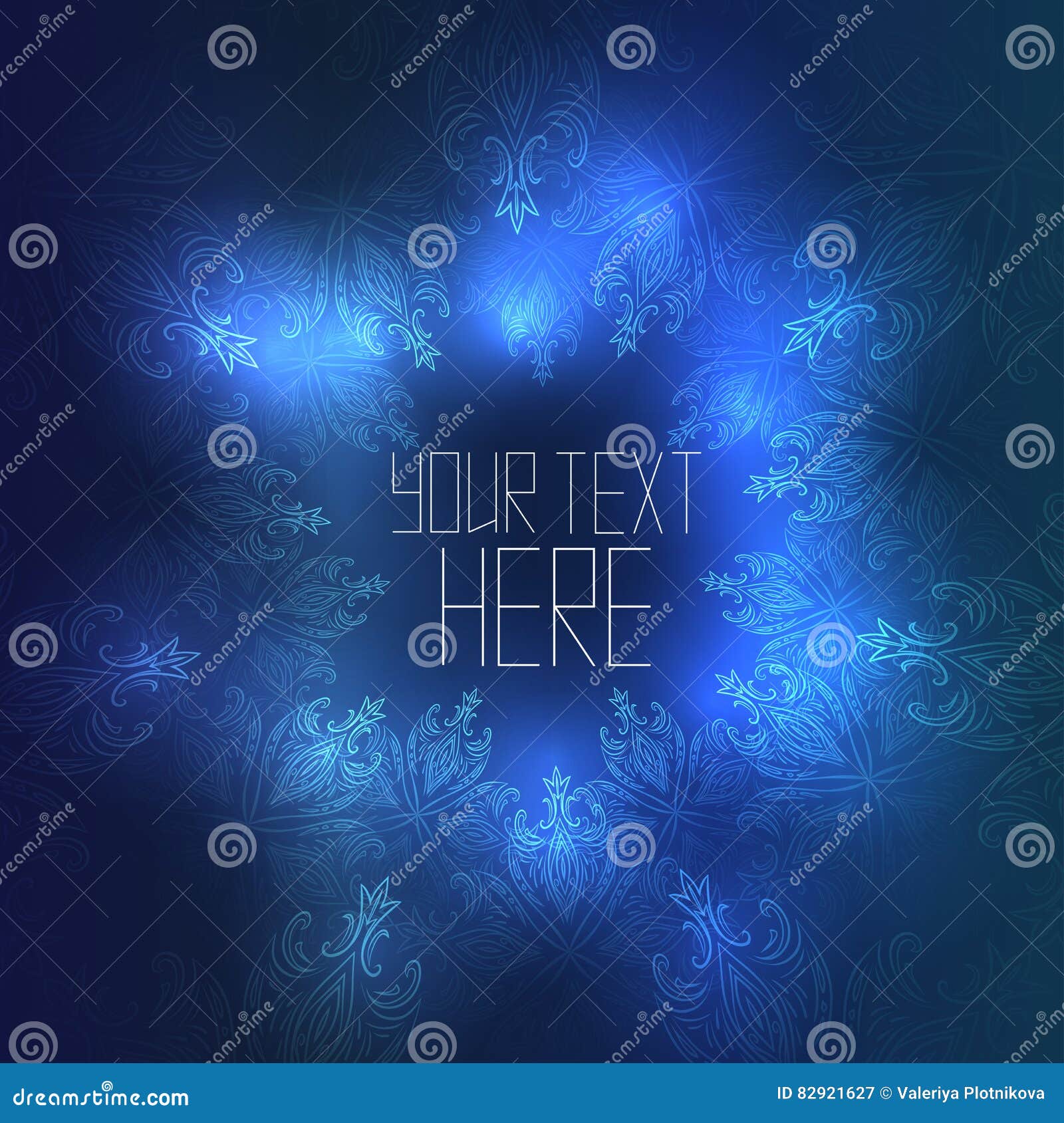 Round Blue Template with Abstract Vintage Background Stock Vector ...
