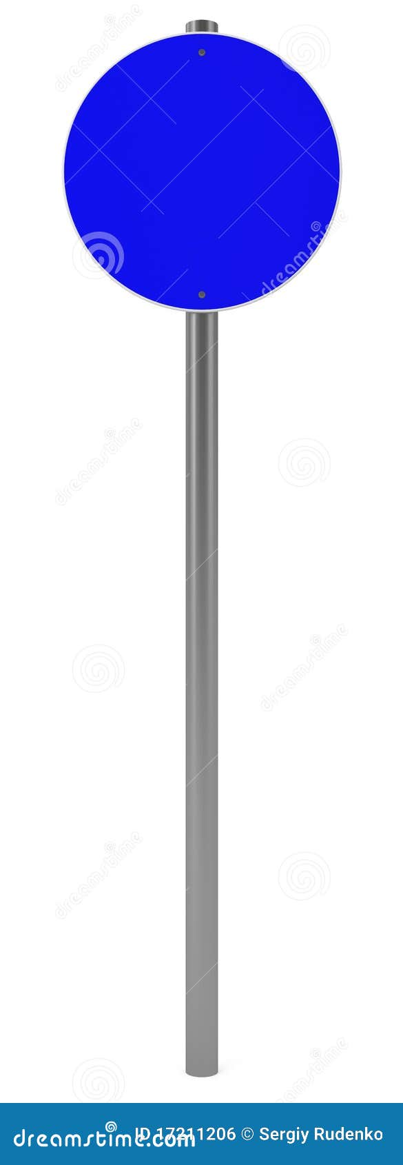 Round Blue Traffic Sign Isolated on White Stock Illustration ...