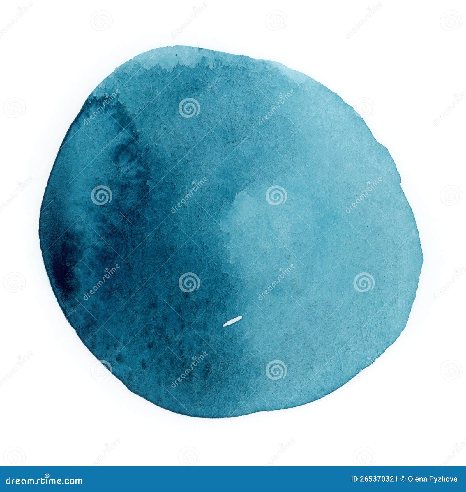 Round Blue Watercolor Frame, Circle Shape Form Isolated on White ...