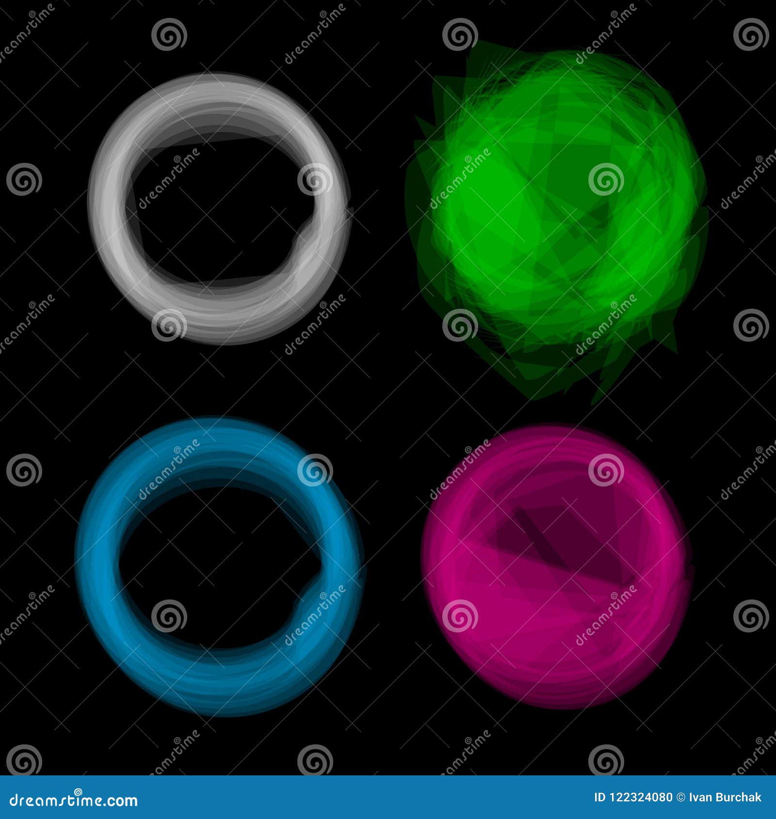 Round Blurred Colored Blots or Spots. Abstract Blur Shapes. Vector ...