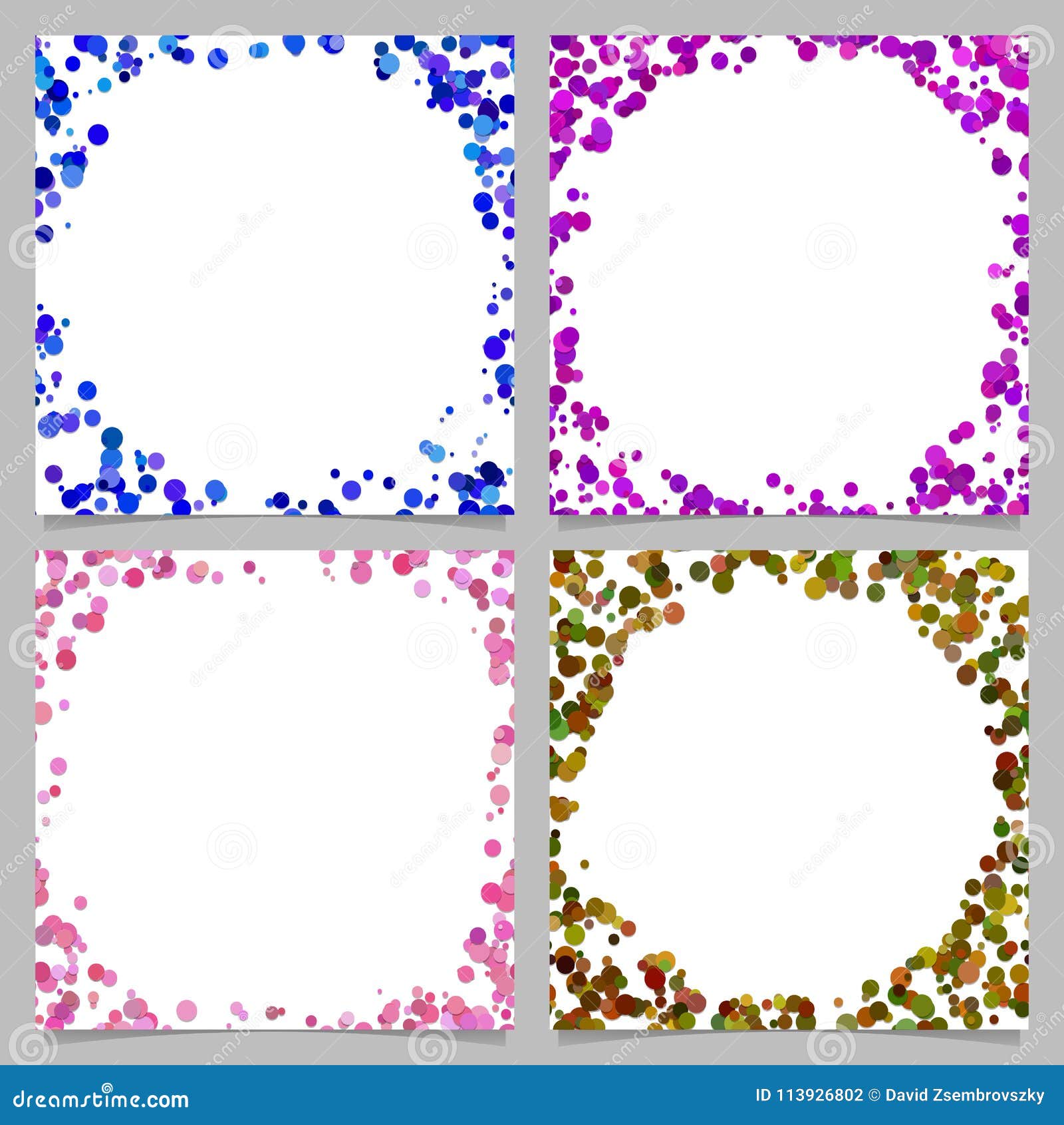 Round Border Background Design Set with Dots Stock Vector ...