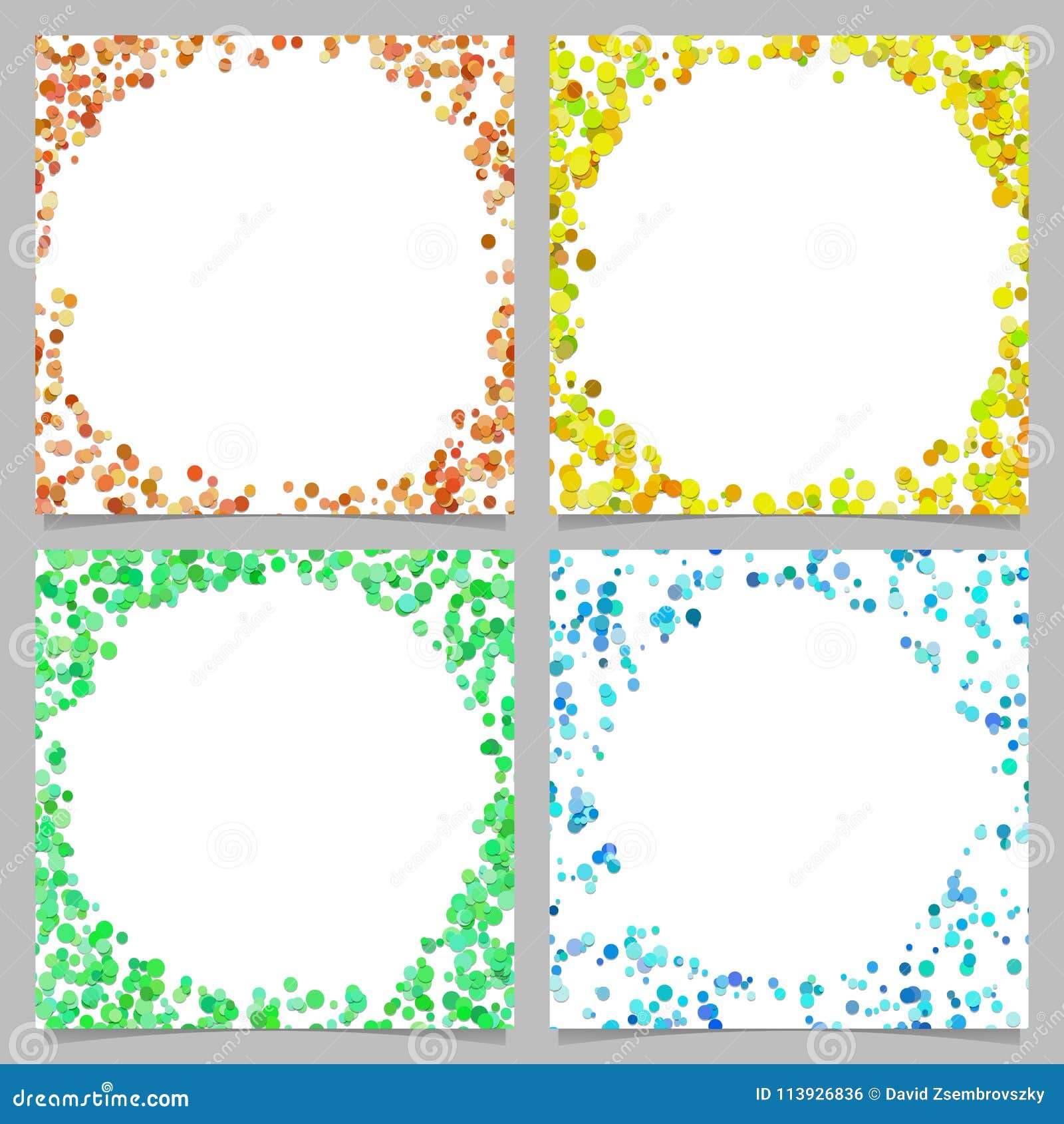 Round Border Background Design Set with Dots Stock Vector ...