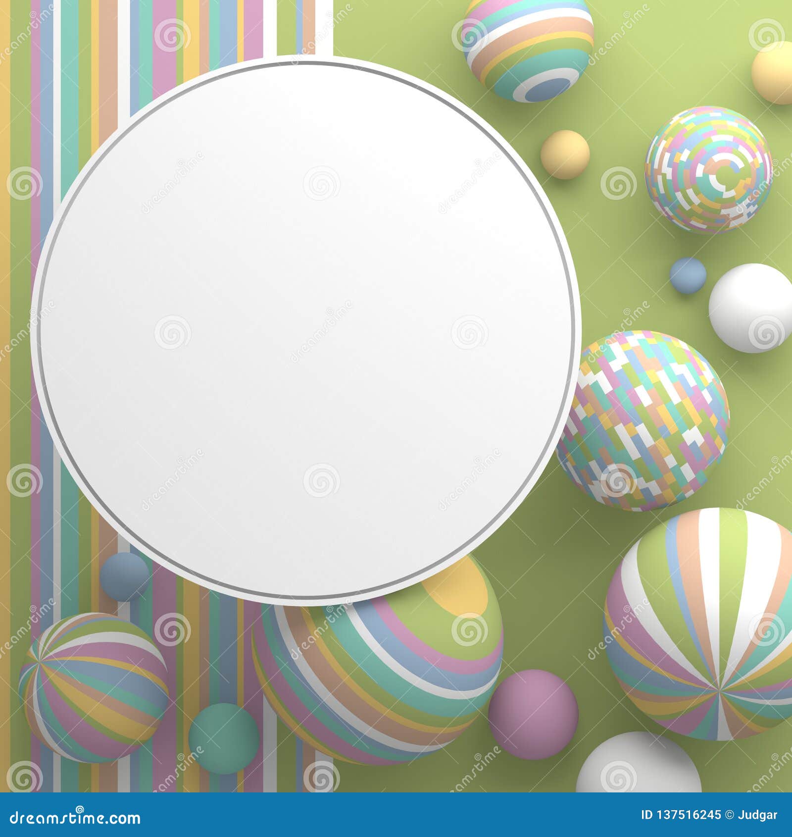 A Round Border Frame with a Copy Space on White Background. Abstract ...