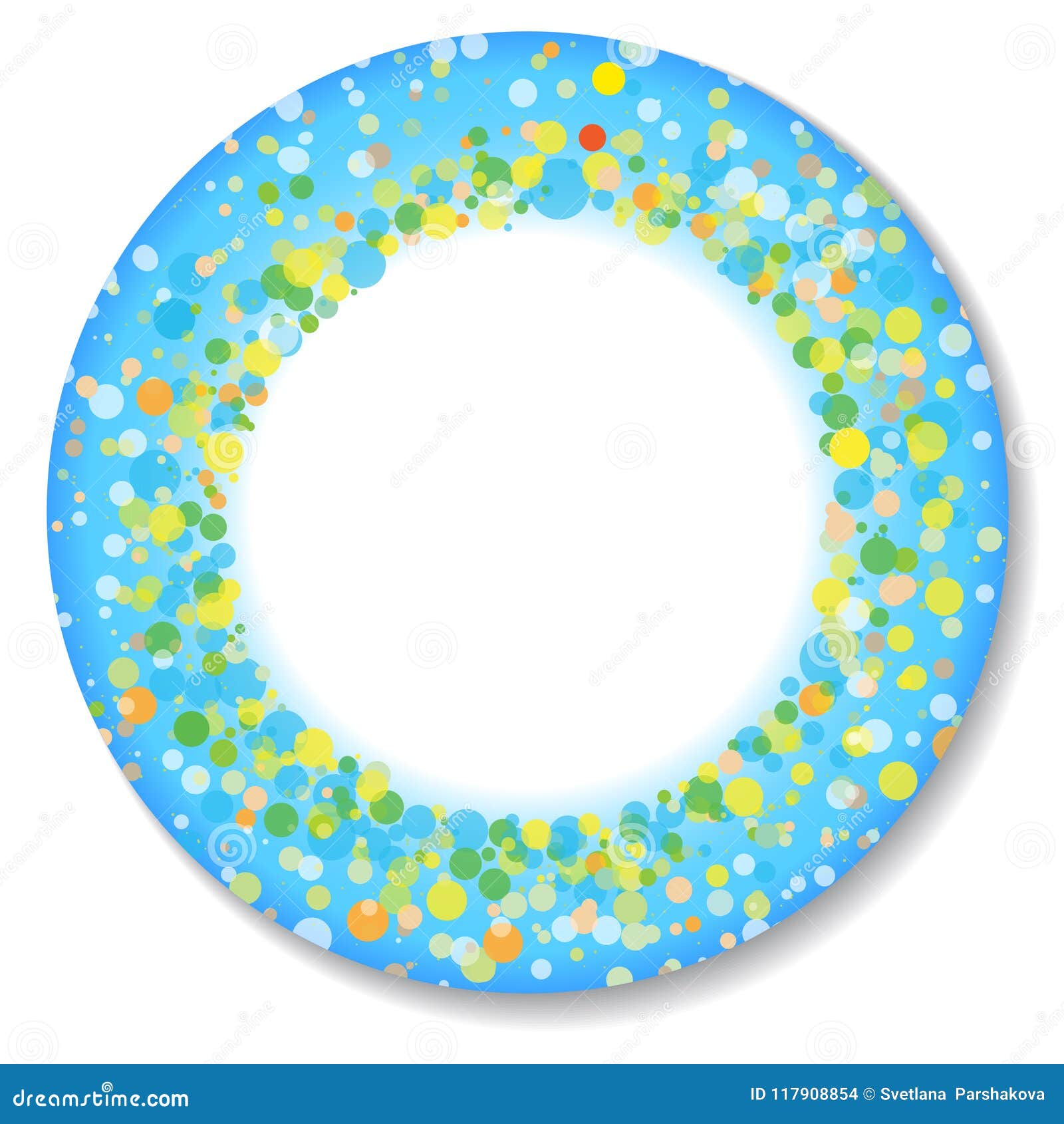 Round Border, Label with Multicolor Bubbles Stock Vector - Illustration ...