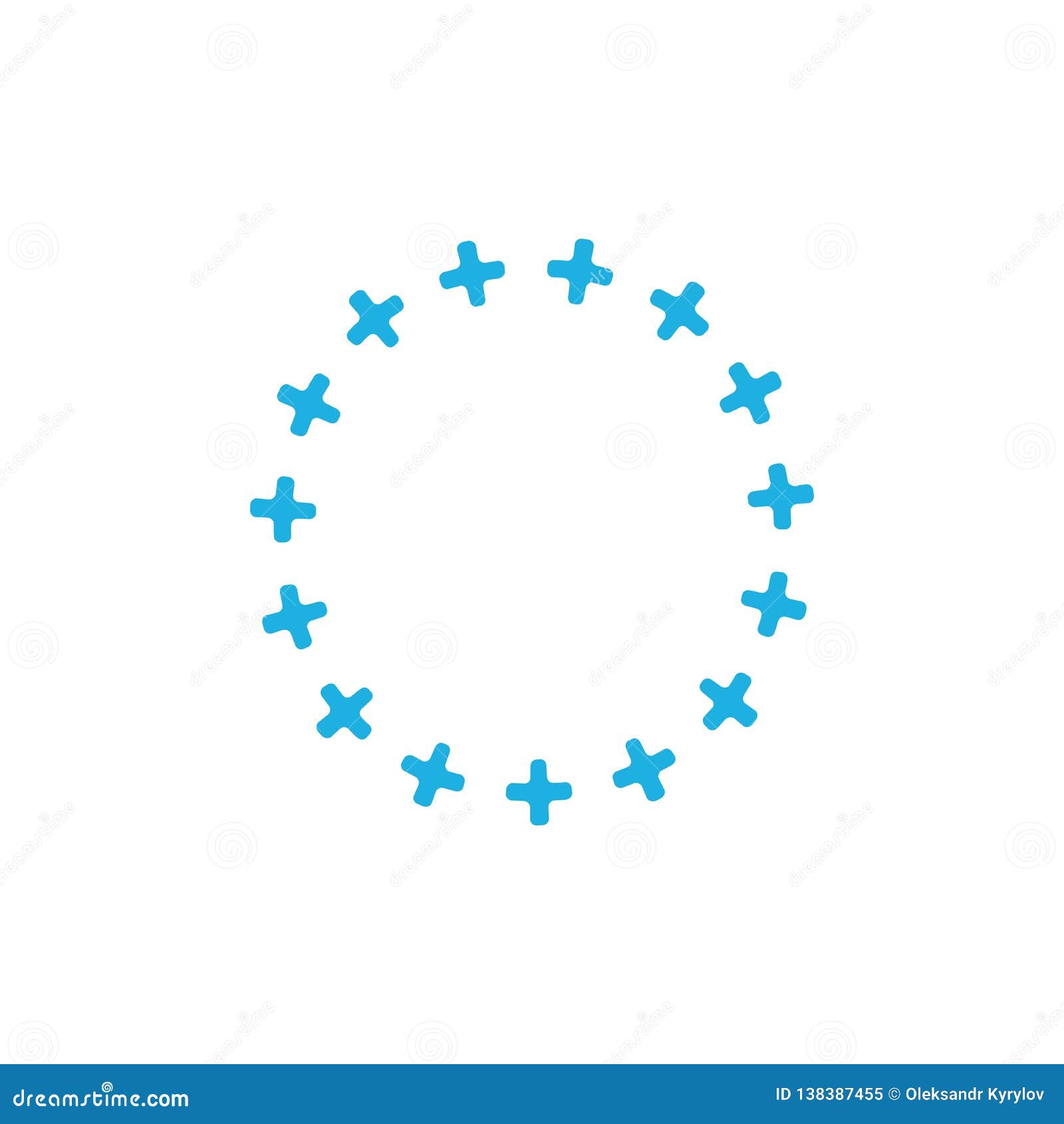 A Round Border Made with Plus Cross or Multiplication Sign. Vector ...