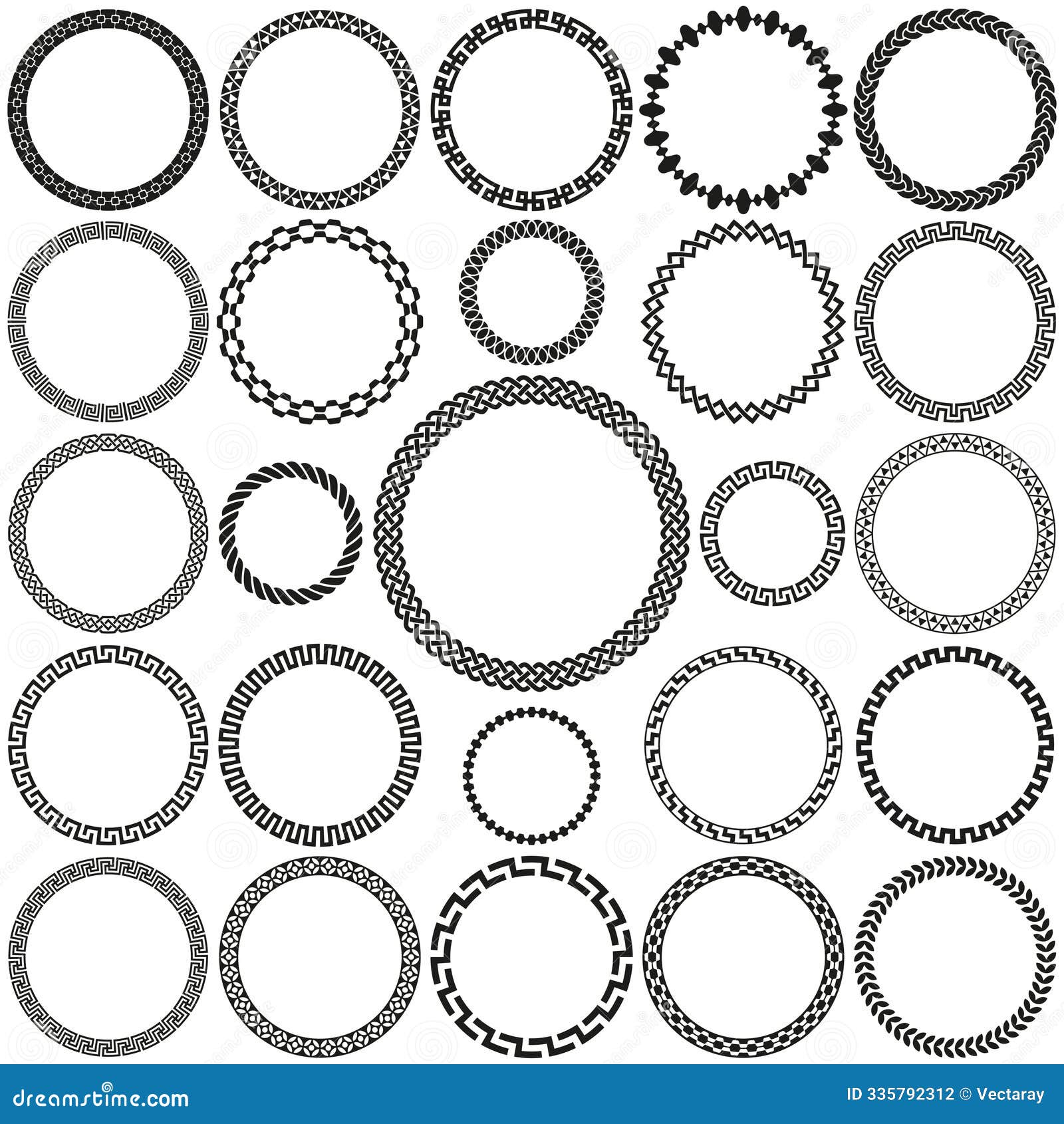 Collection of Round Decorative Border Frames with Clear Background ...