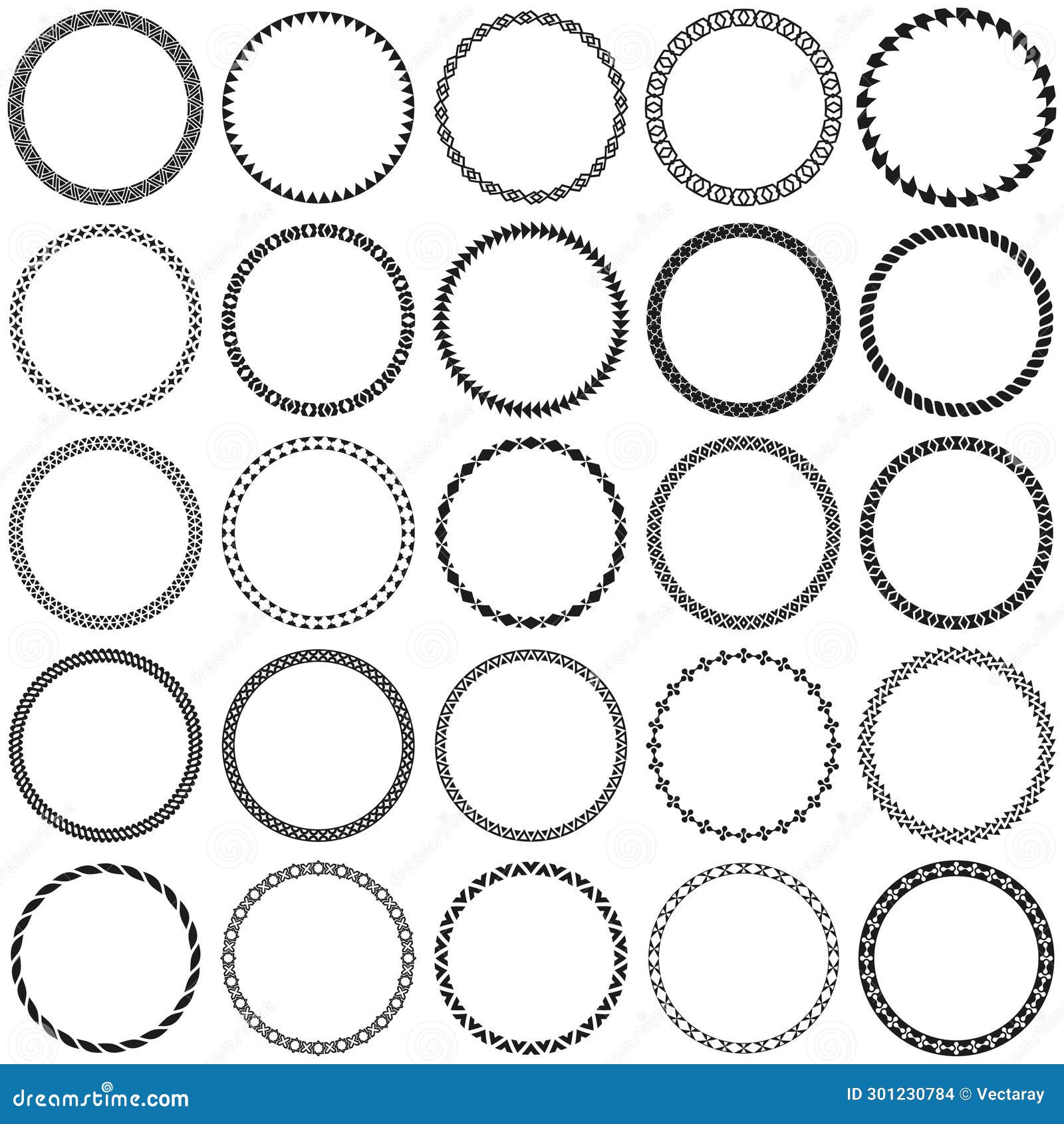 Collection of Round Decorative Border Frames with Clear Background ...