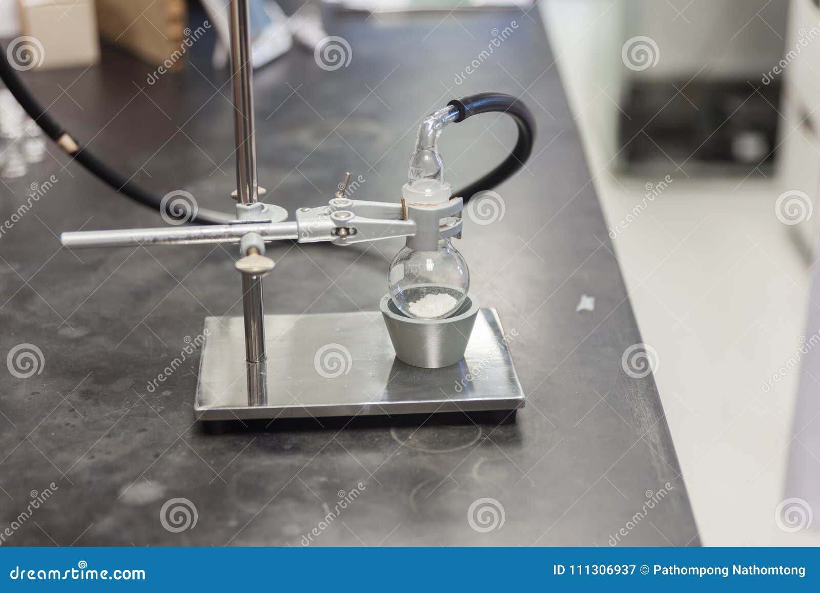 Round-bottom Flask and Burette Clamp Stock Image - Image of glassware ...