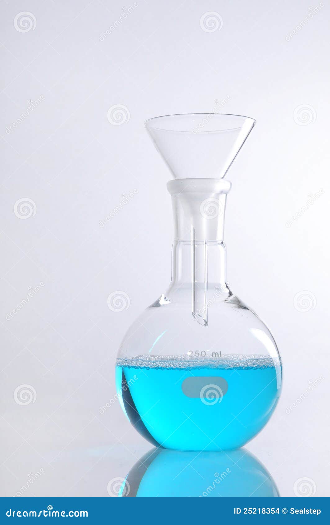 Round-bottom Flask and Glass Funnel. Stock Photo - Image of reagents ...