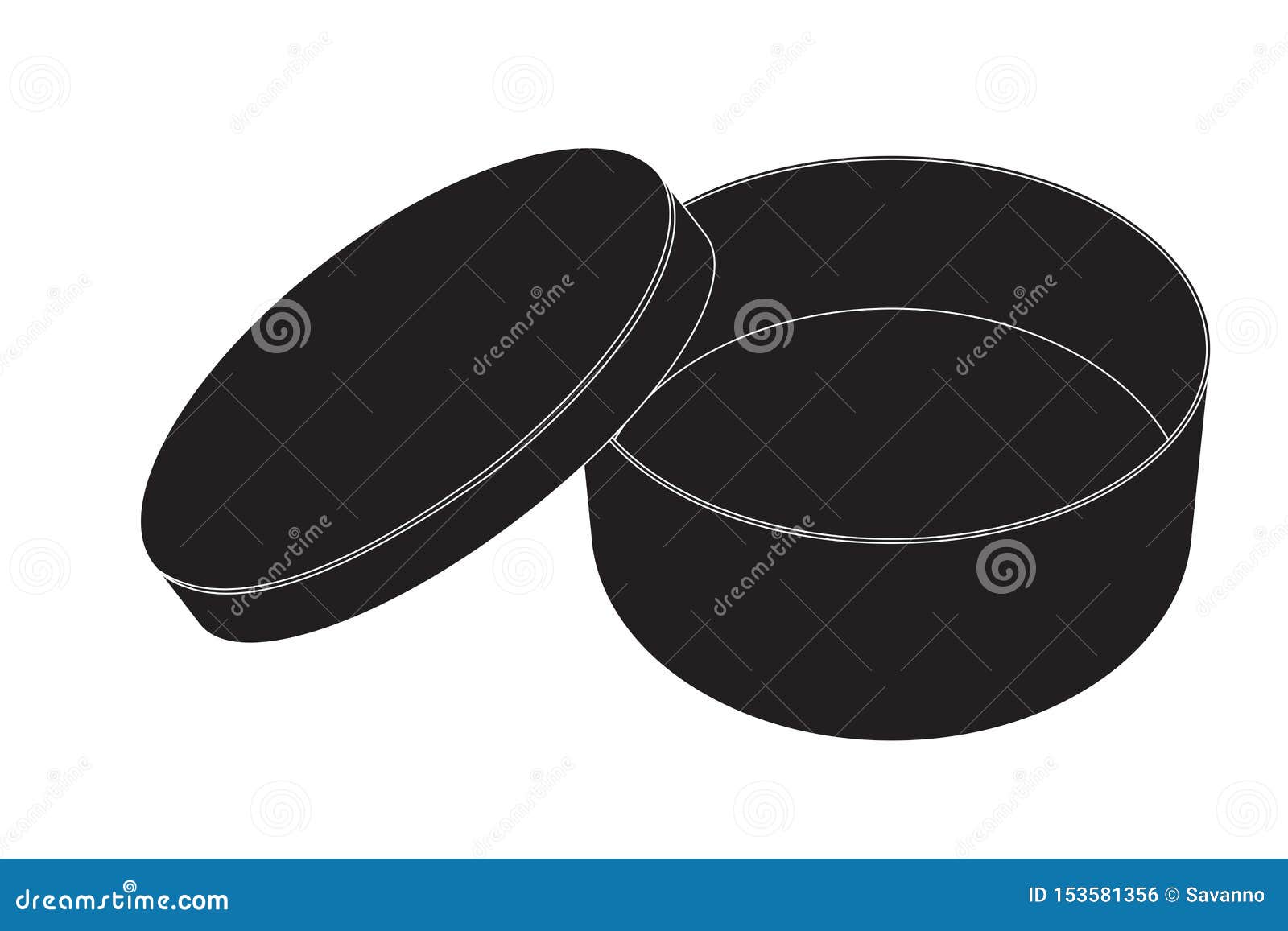 Round box. Black icon stock vector. Illustration of template - 153581356