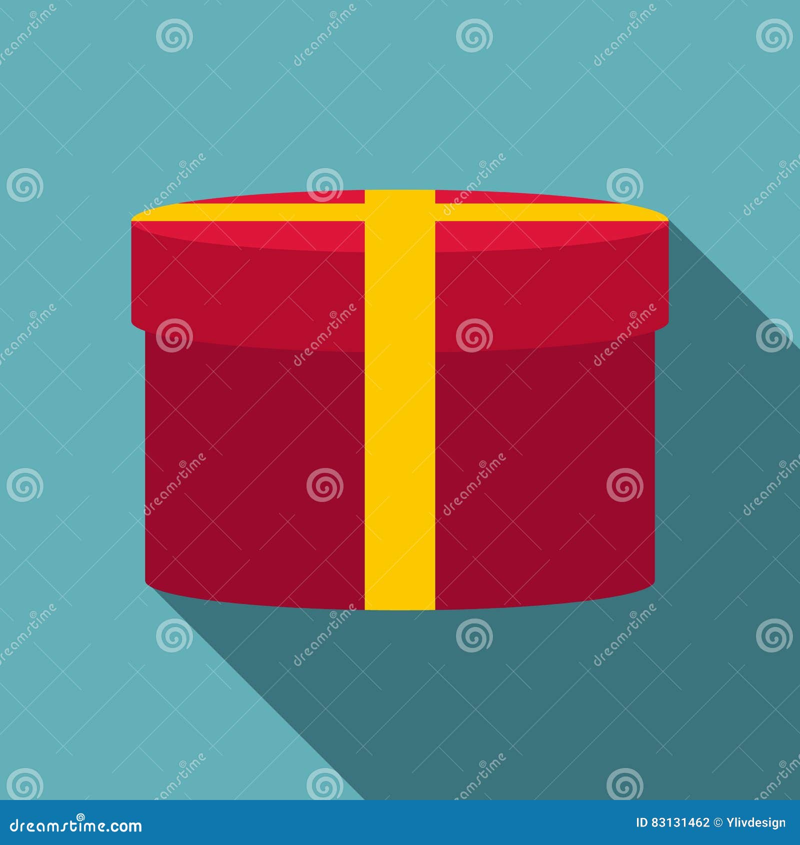 Round box icon, flat style stock vector. Illustration of christmas ...