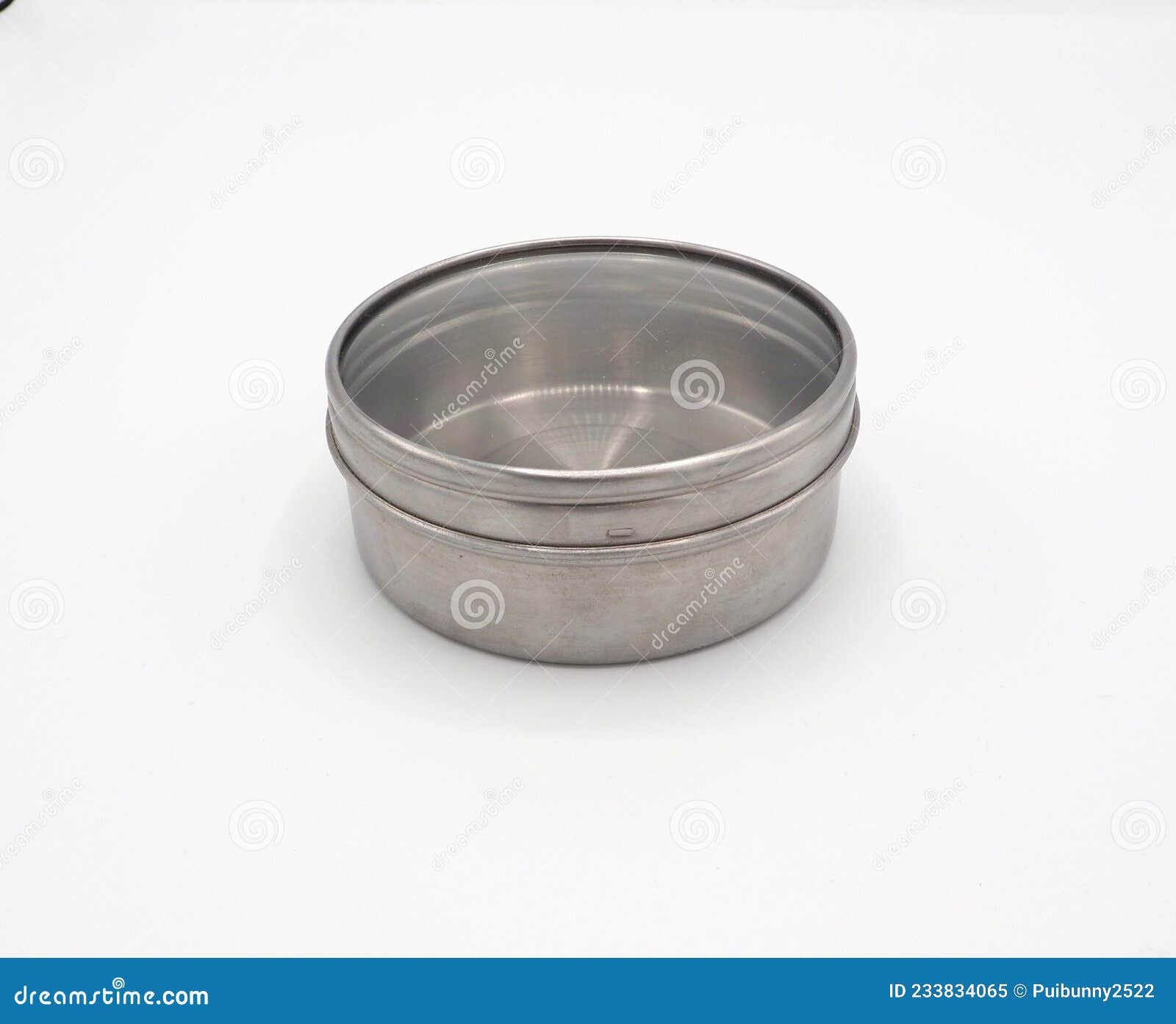 Round Box Made from Aluminum Isolated on White Back Ground Stock Image ...