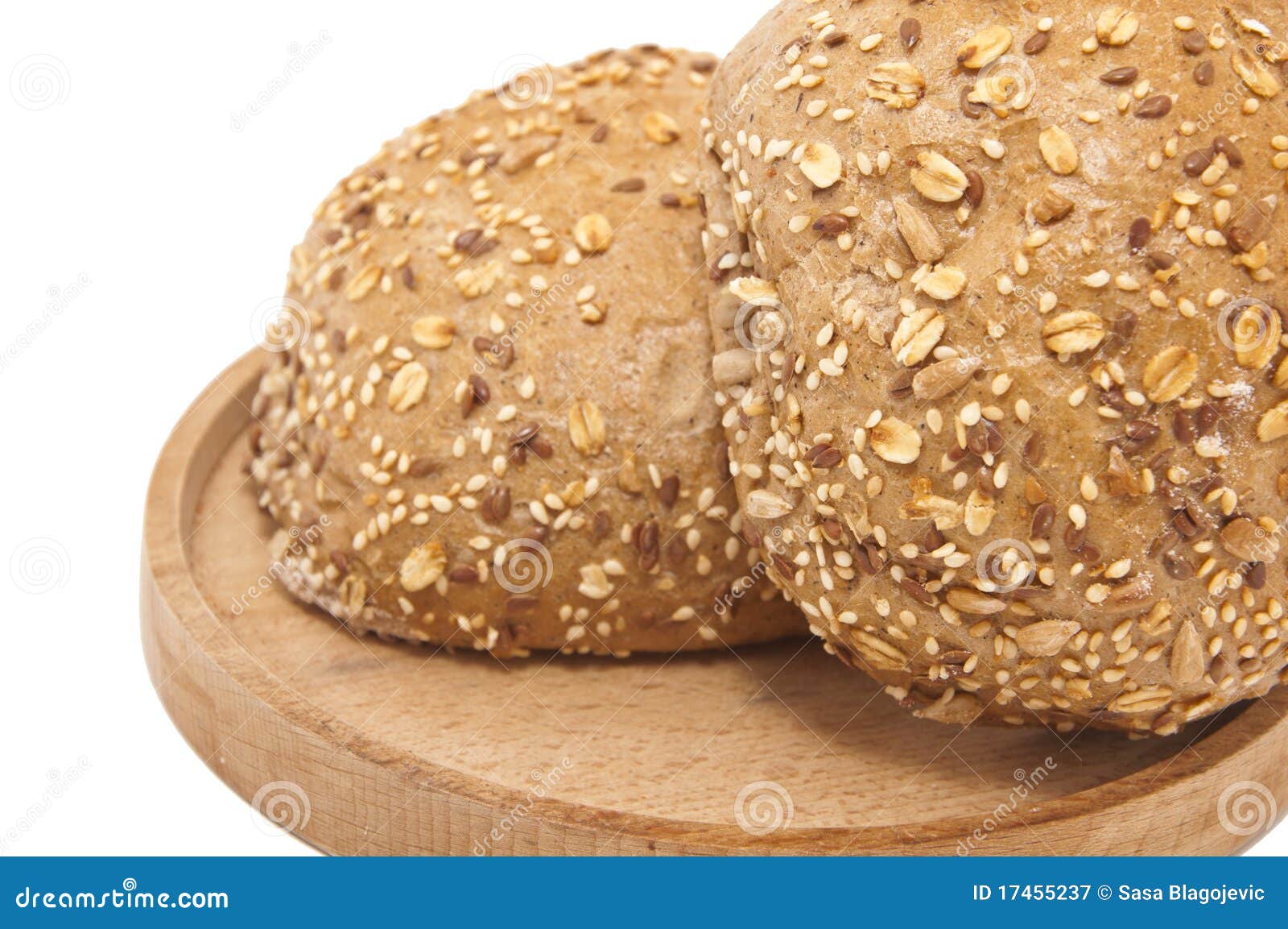 Round bread stock image. Image of healthy, plate, freigestellt - 17455237