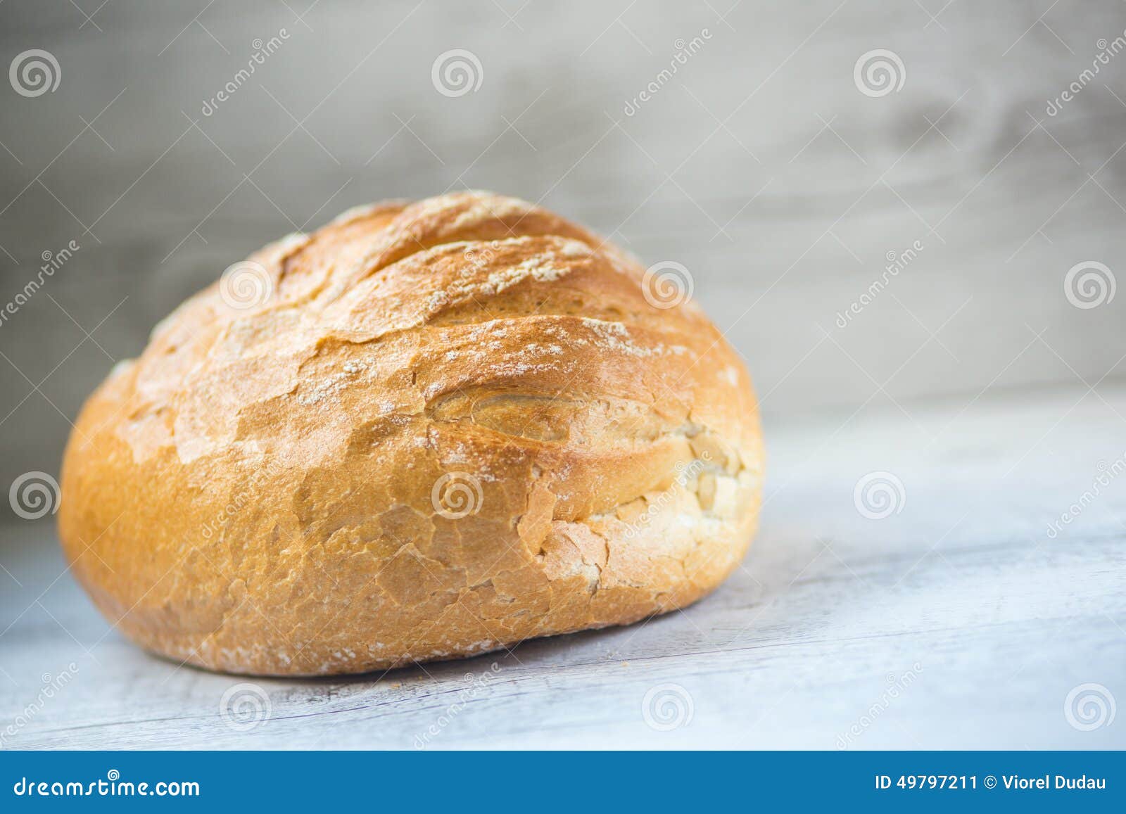 Round bread stock image. Image of copy, flour, space - 49797211