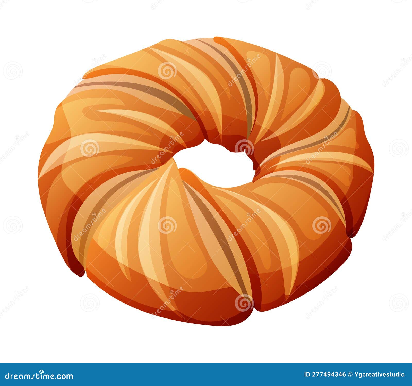 Round Bread With Hole Vector Illustration. Bakery Product ...