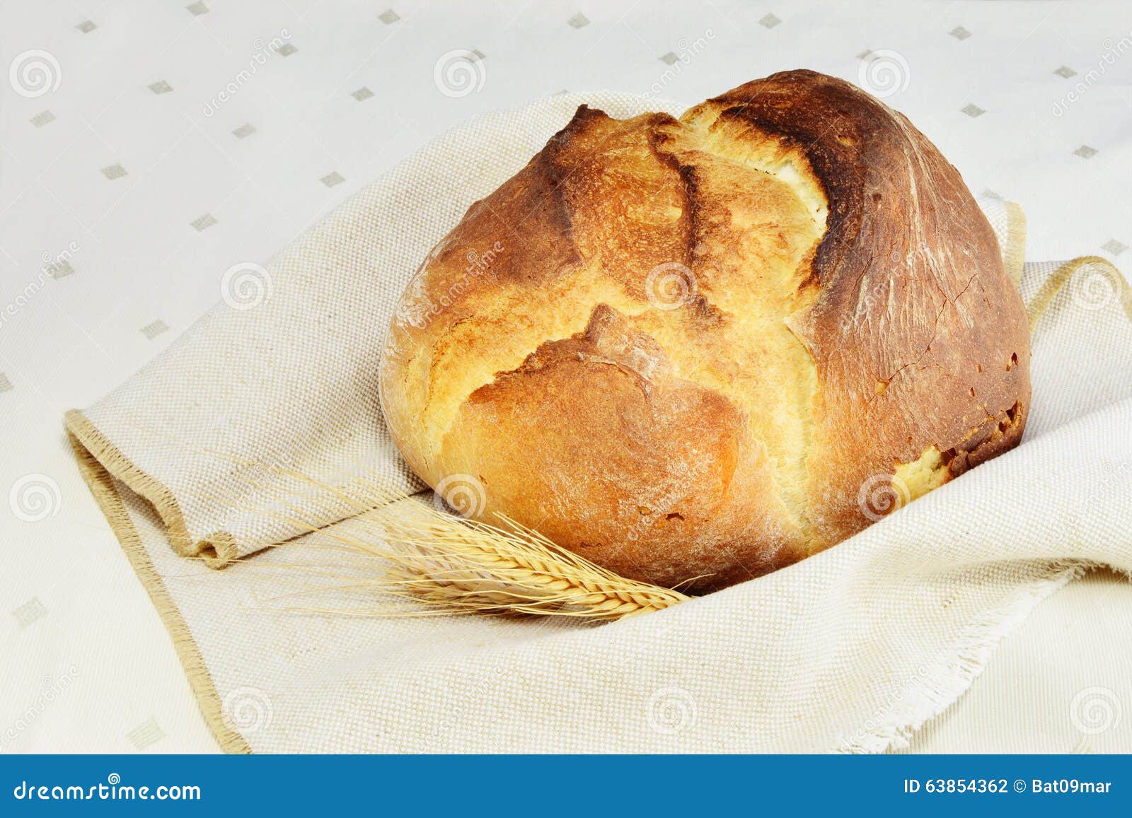 Round bread loaf stock photo. Image of cereals, round - 63854362