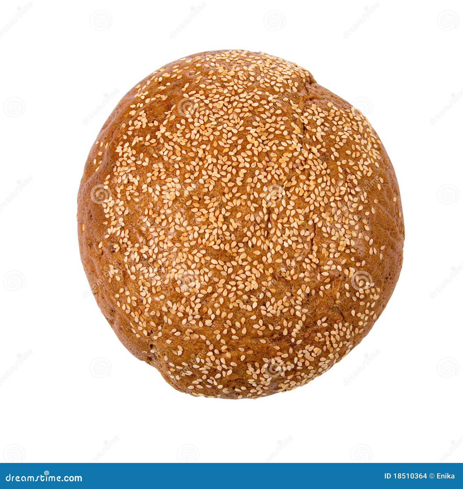 Round Bread with Sesame Seeds Stock Photo - Image of nutrition, grain ...