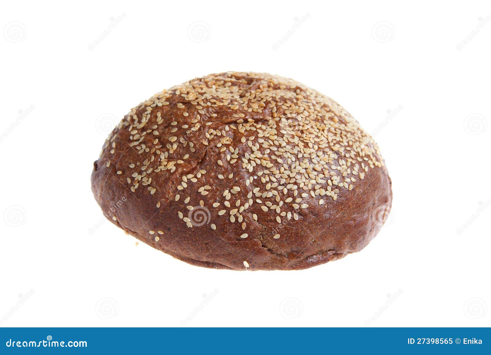 Round Bread with Sesame Seeds Stock Image - Image of eating, products ...