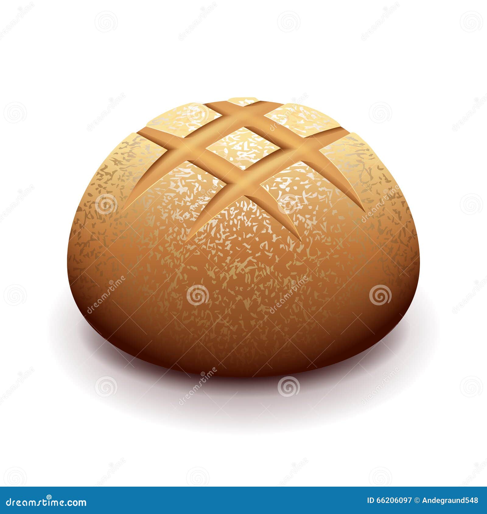 Round Bread on White Vector Stock Vector - Illustration of diet, loaf ...